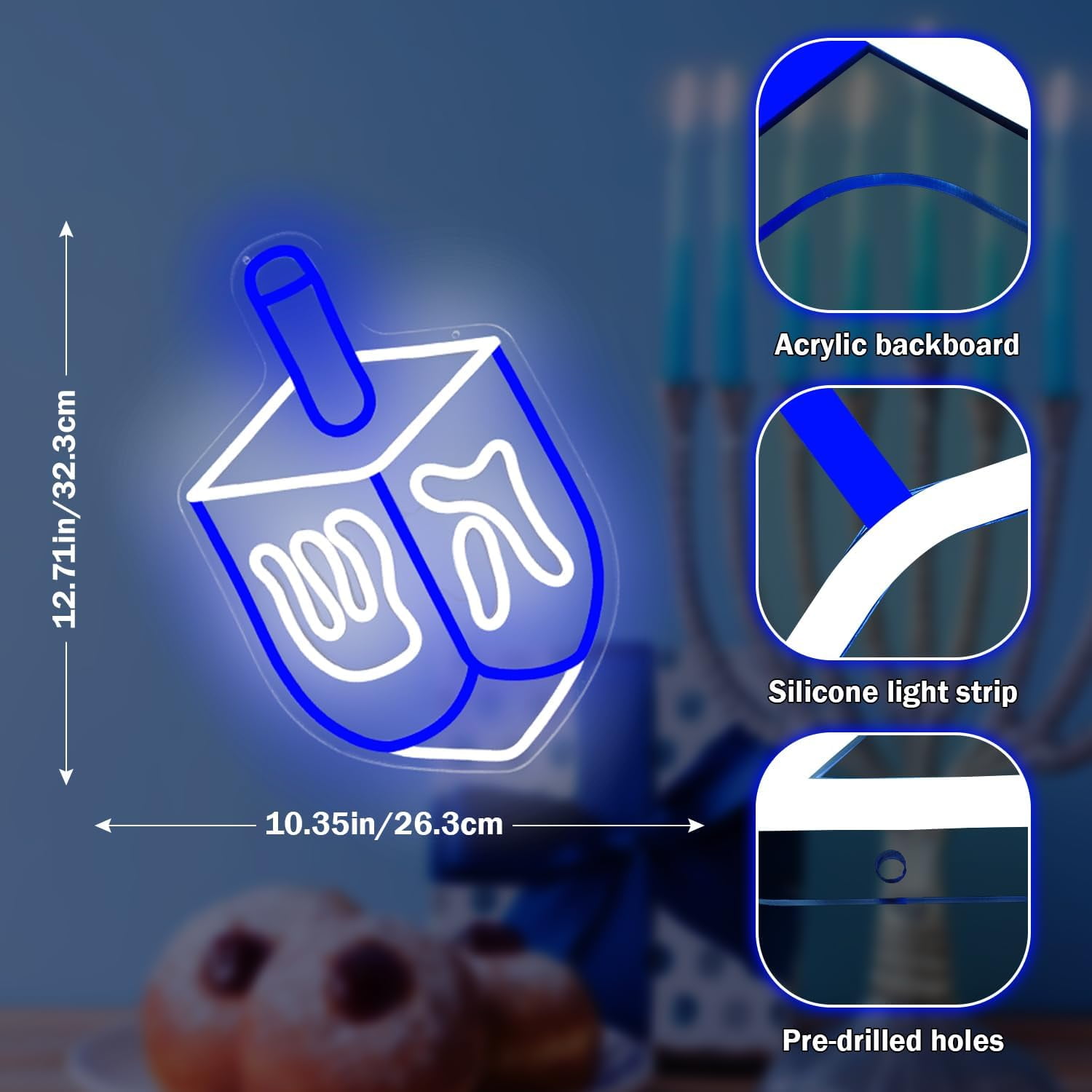 UGUCYUI-Hanukkah Neon Signs for Wall Decor Chanukah Neon Light Sign ...