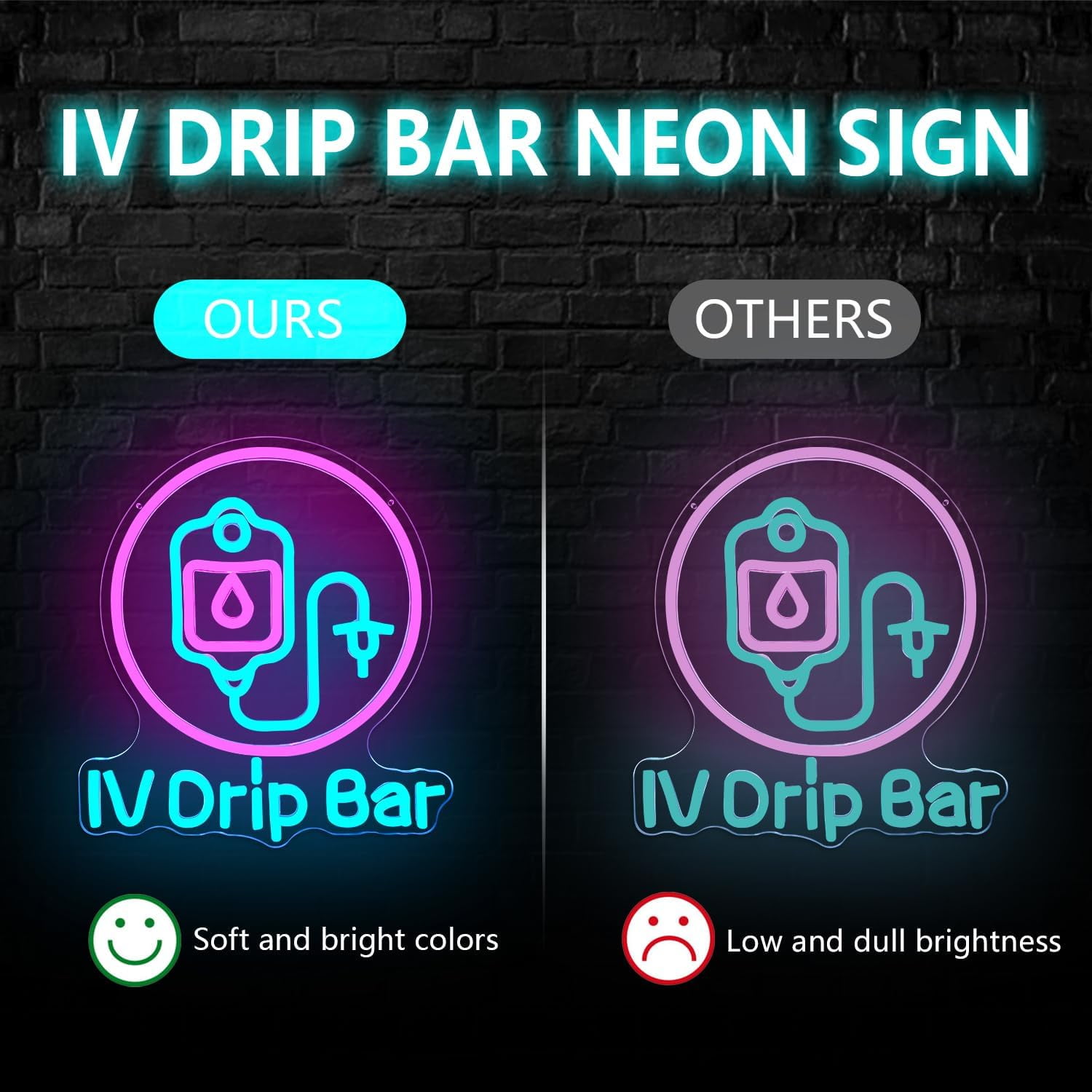 UGUCYUI-IV Drip Bar Neon Sign Dimmable IV Therapy Led Light Sign Nurse ...