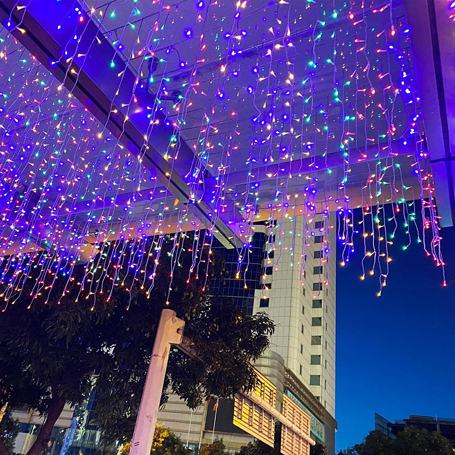 UGUCYUI-Icicle Diwali Lights Outdoor, Christmas Hanging Window Curtains ...