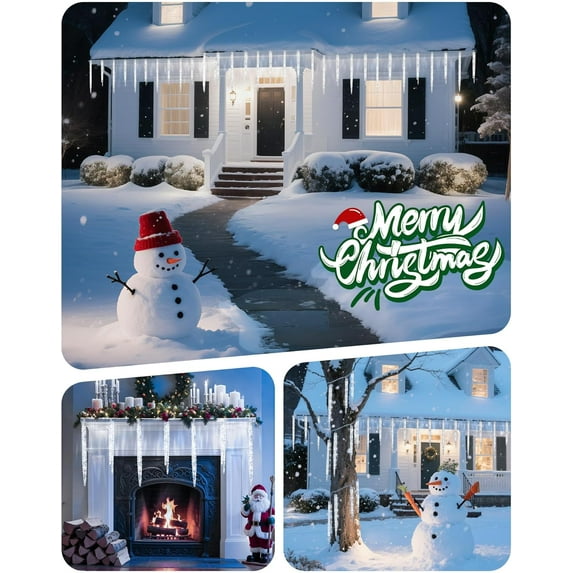 UGUCYUI-Icicle Lights Outdoor with Clips, 20ft 100 LED 20 Tubes ...