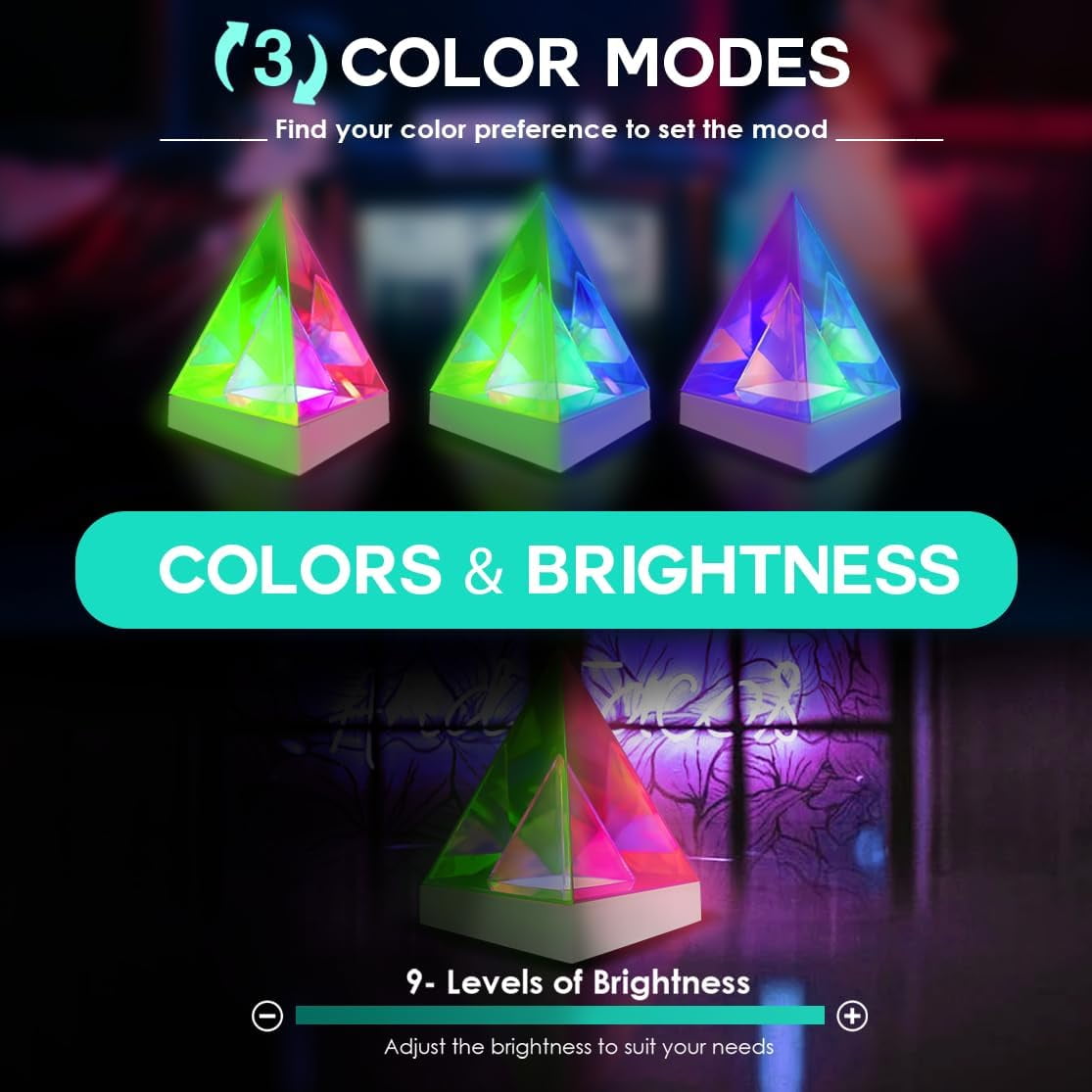 UGUCYUI-Infinity Triangle Light - 3D Geometric USB Powered Infinity ...