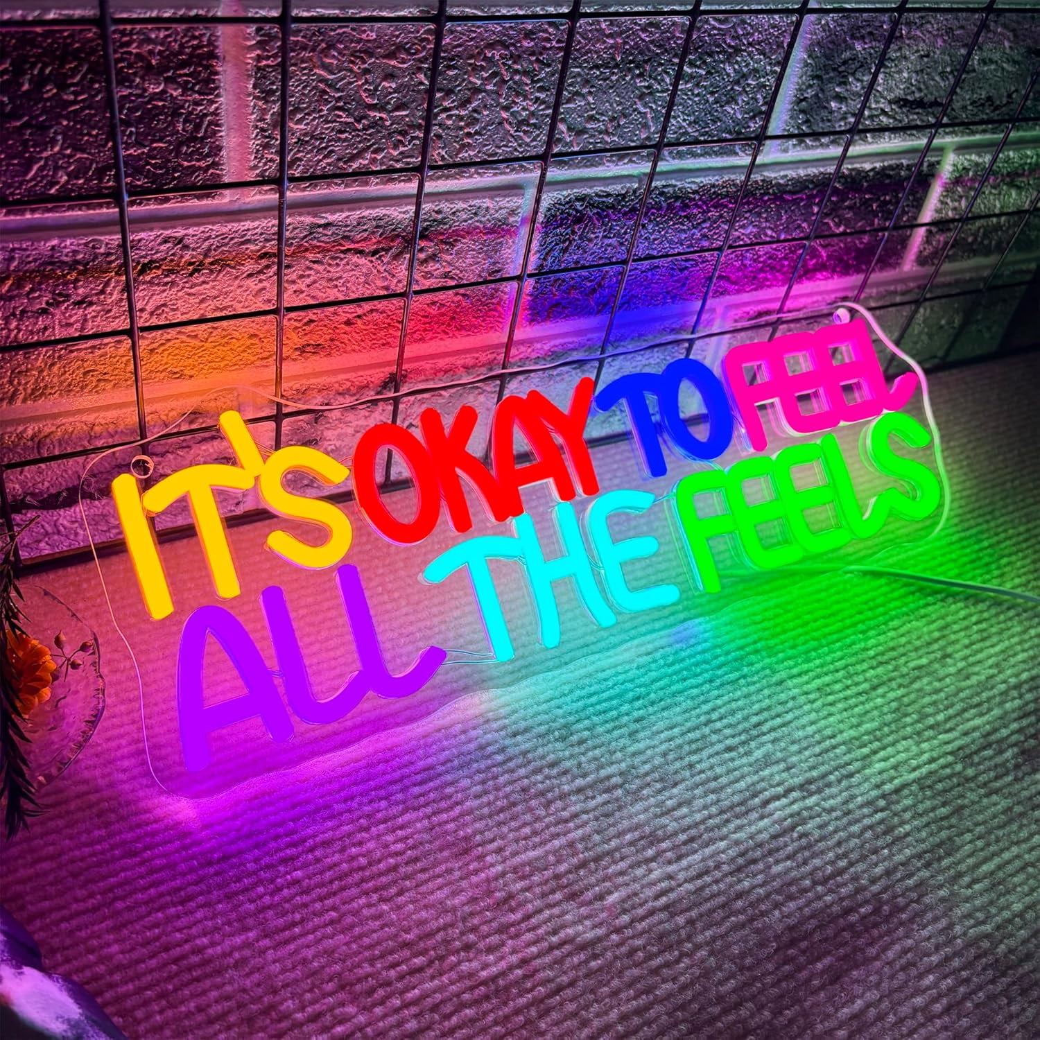 UGUCYUI-It's Okay To Feel All The Feels Neon Sign LED Wall Sign for ...