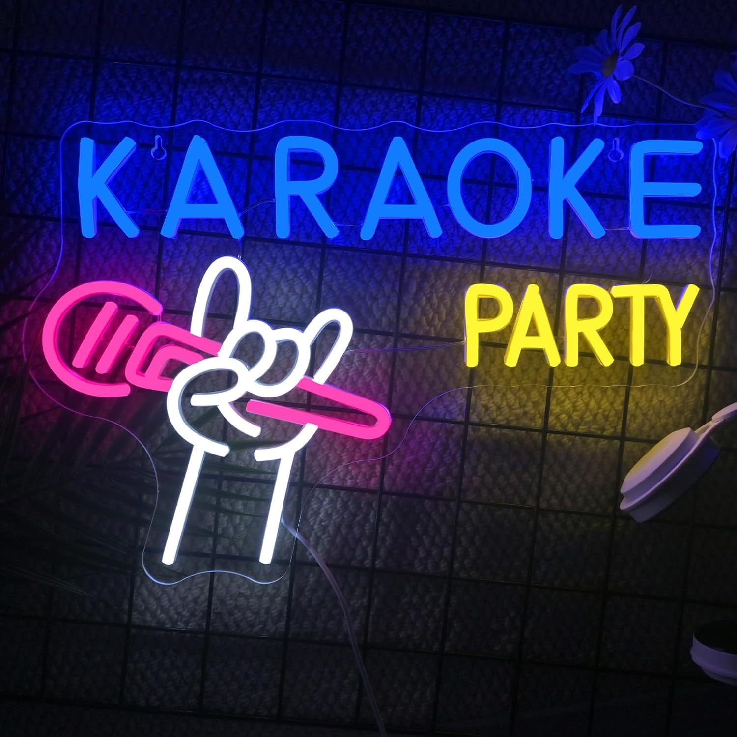 UGUCYUI-Karaoke Party Neon Sign Music Room Decor Karaoke Bar Dimmable ...