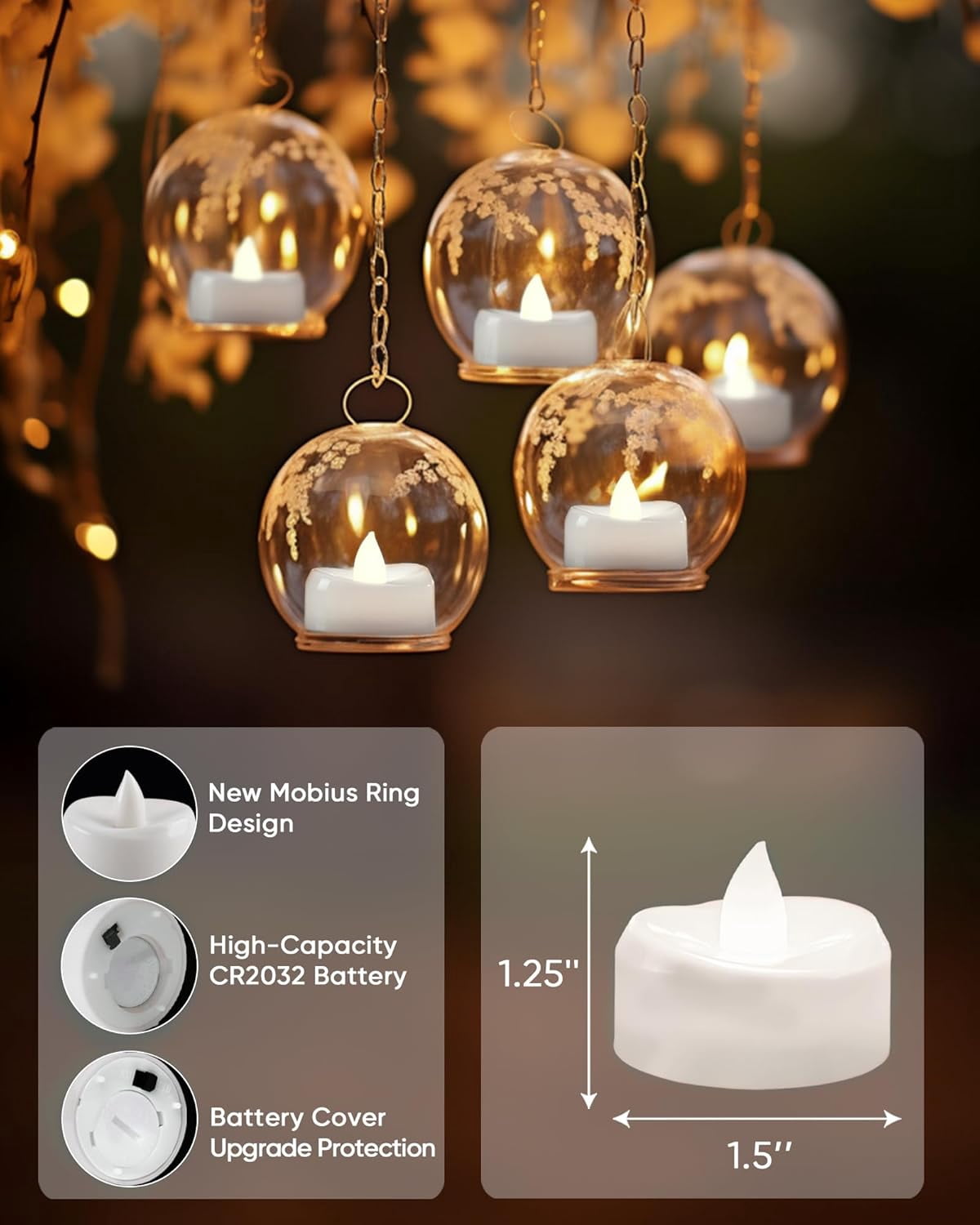 UGUCYUI-LED Candles, Tea Lights Candle Battery Operated, 100-Pack 200 ...