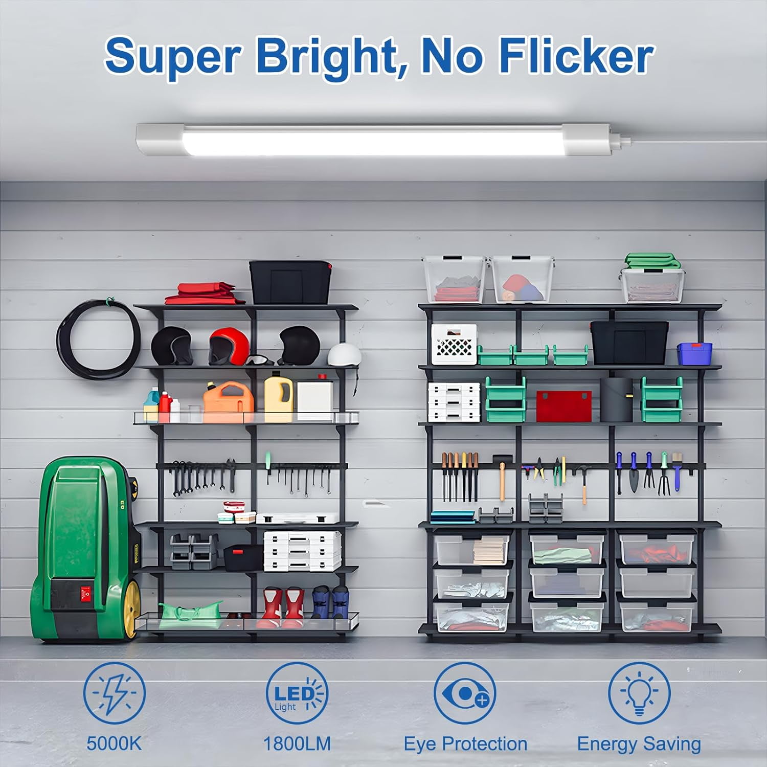 UGUCYUI-LED Ceiling Light Fixture with Plug 4FT, Triproof LED Tube ...
