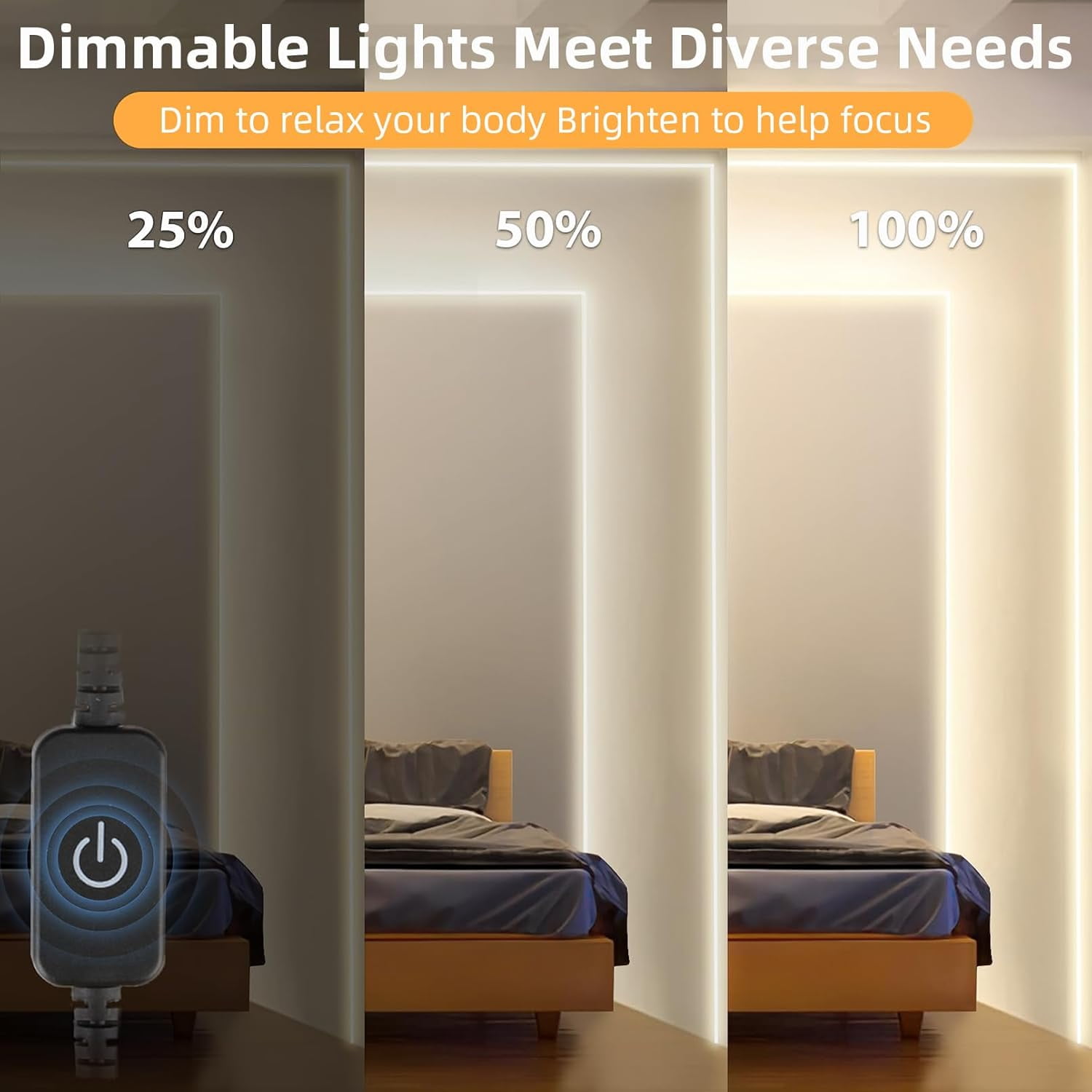 UGUCYUI-LED Neon Lights, 12V Neutral White Dimmable LED Strip Lights ...