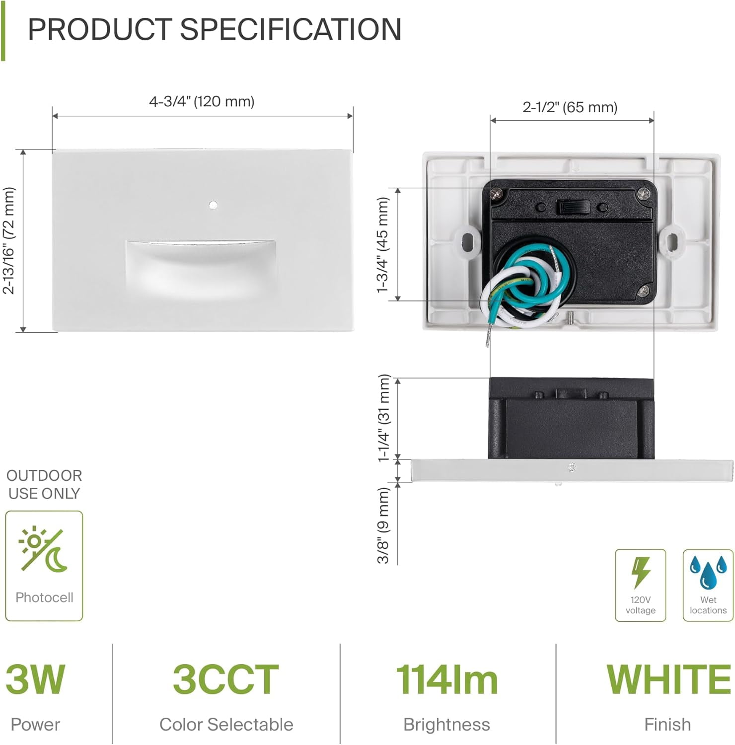 UGUCYUI-LED Recessed Step Light Fixture, Dusk to Dawn Outdoor Stair ...
