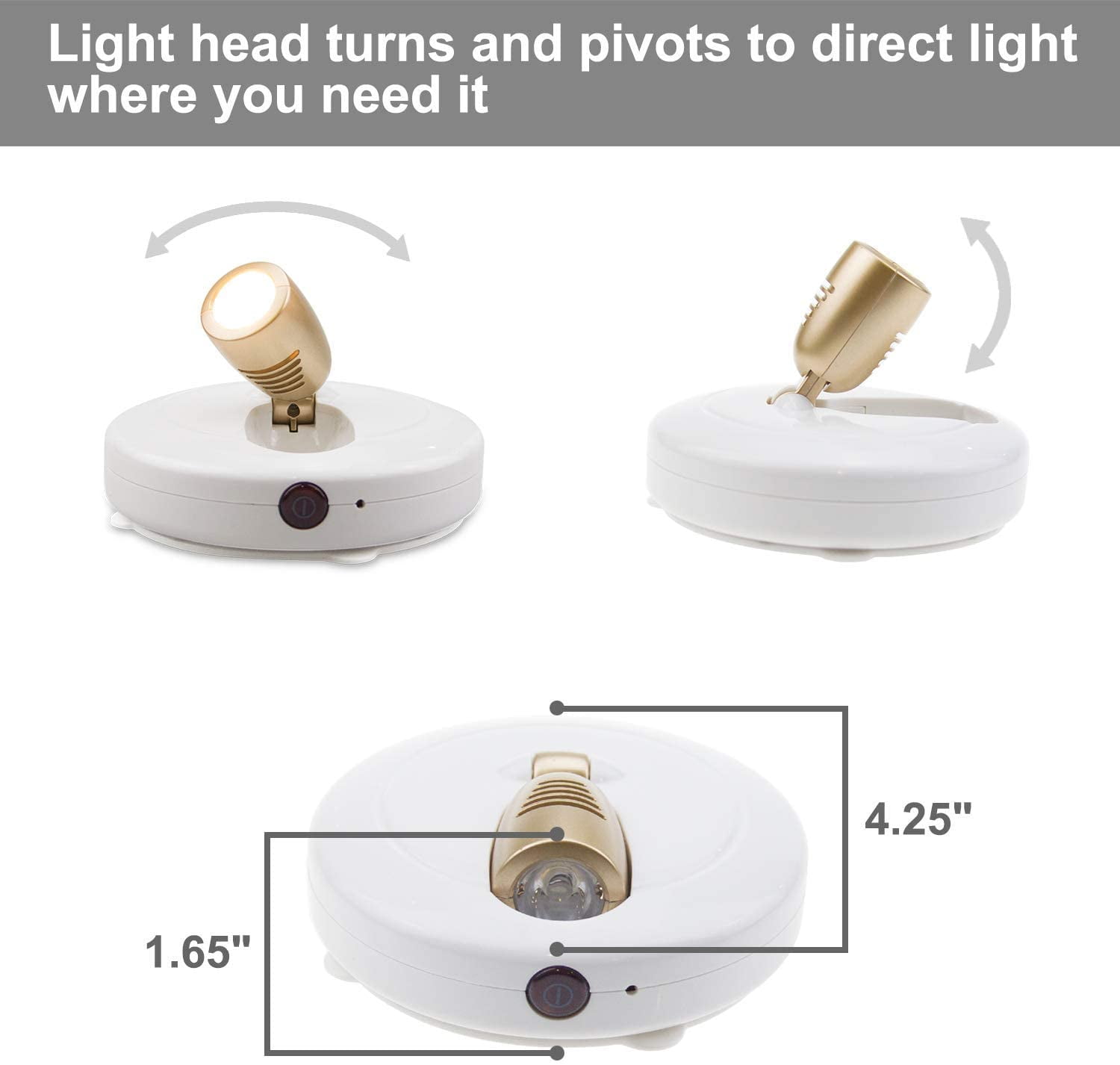 UGUCYUI-LED Spotlight Wireless Accent Lights 2 Pack Battery Powered ...