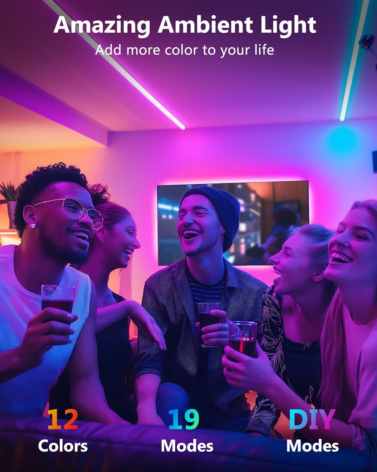 UGUCYUI-LED Strip Lights 3 Pre-Cut 12Inch/36Inch LED Light Strip ...