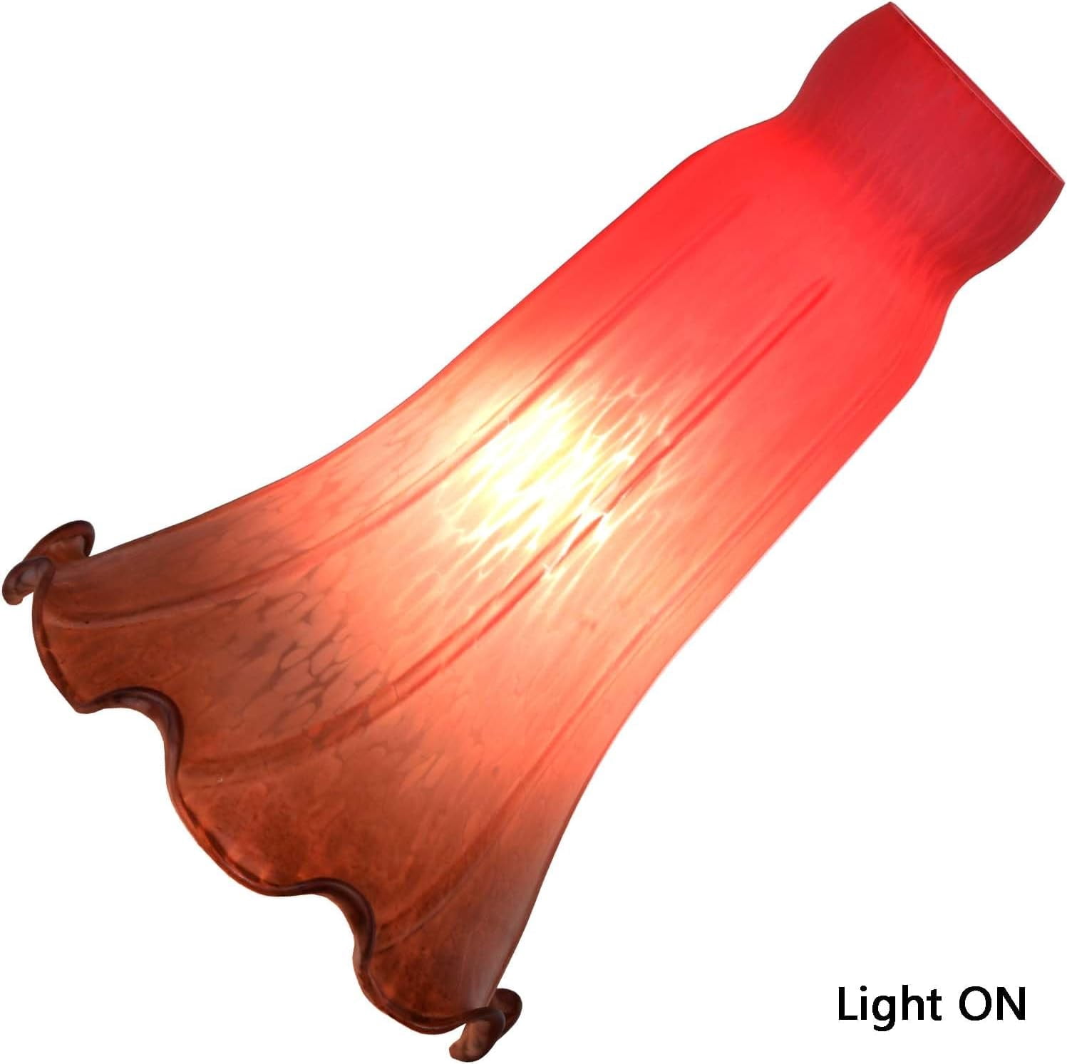 UGUCYUI-LS71 Lily Flower Blown Glass Lampshade (Red Brown, Opening I.D ...