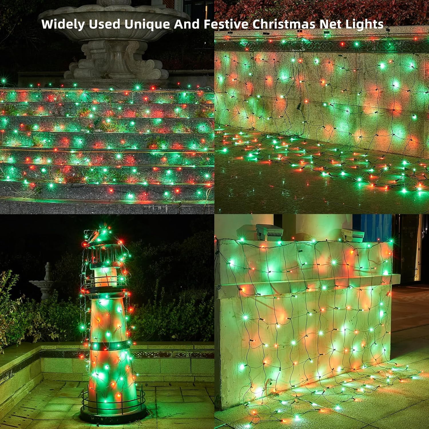UGUCYUI-Led Christmas Net Lights Red and Green Outdoor Christmas Lights ...