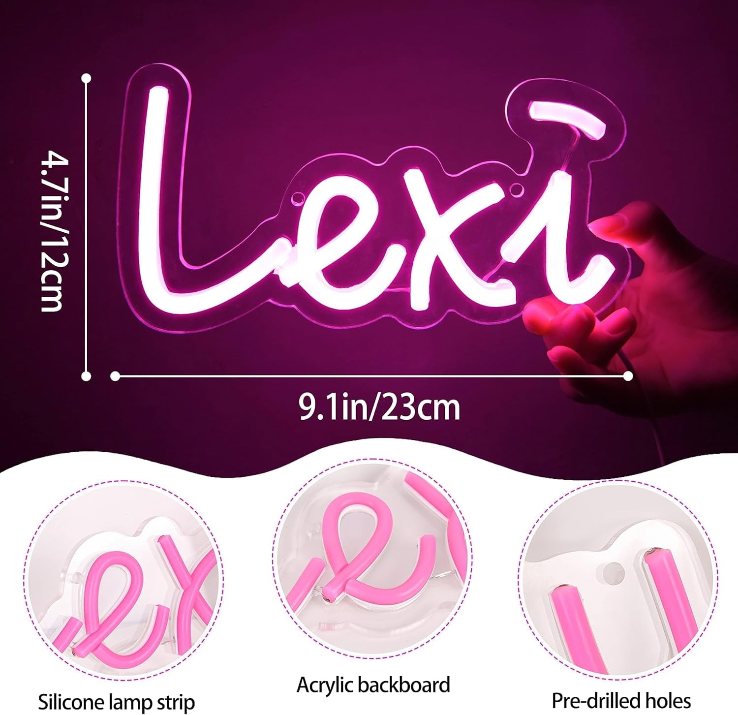 UGUCYUI-Lexi Name Neon Sign,LED Name Neon Light for Kids Bedroom ...