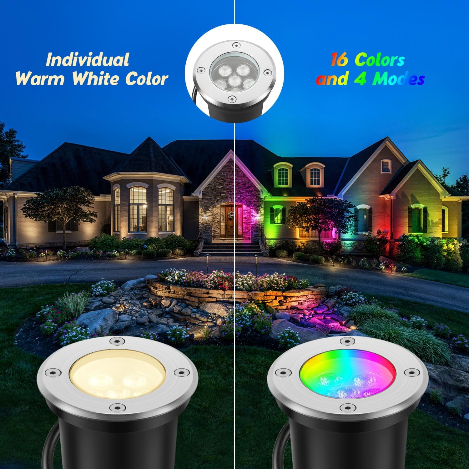 UGUCYUI-Low Voltage Landscape Lights Christmas 10W RGBW Warm White LED ...