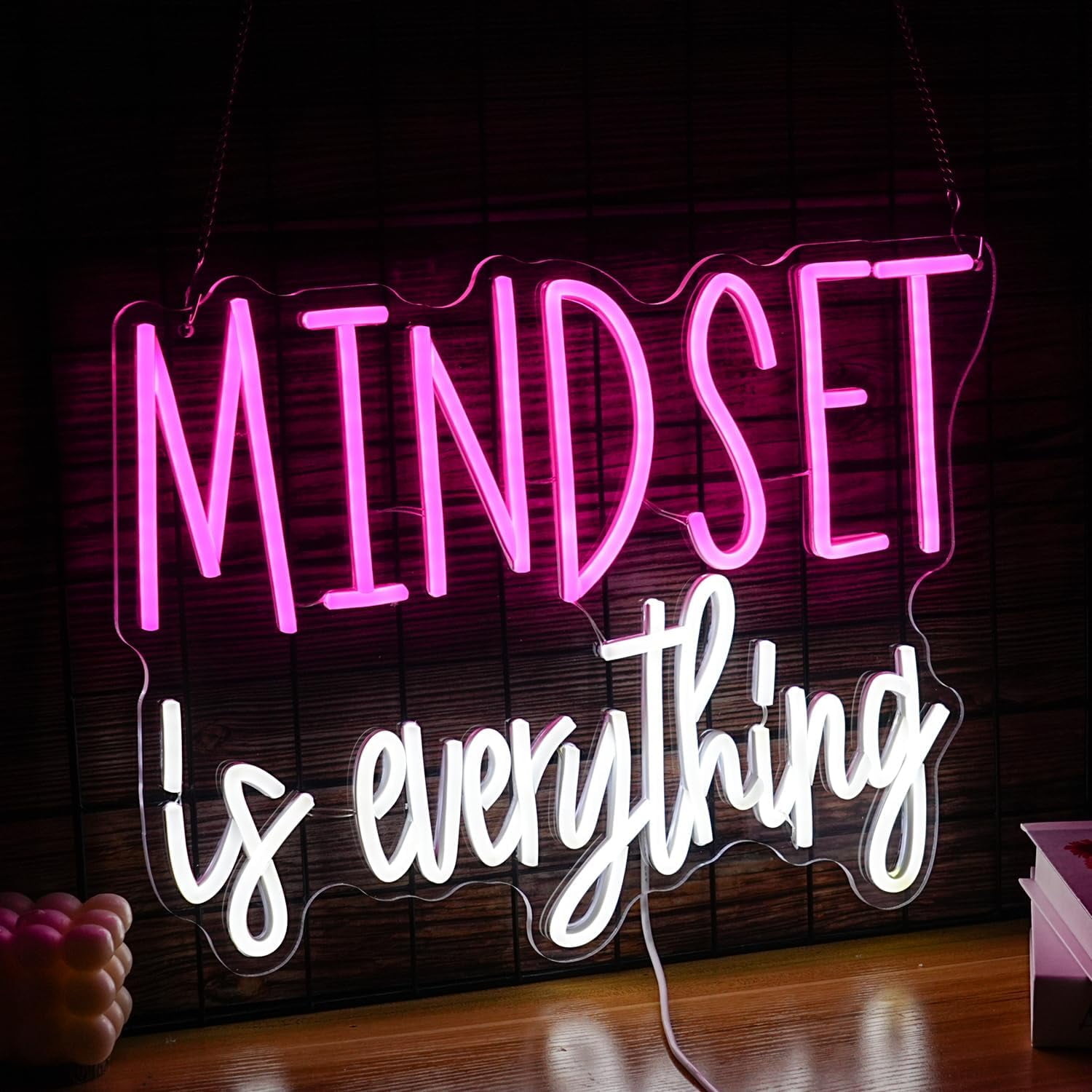 UGUCYUI-Mindset is Everything Neon Sign Dimmable Inspirational LED ...