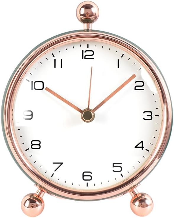 UGUCYUI-Minimalist Metal Clock, Vintage Non-Ticking Desktop Clock ...