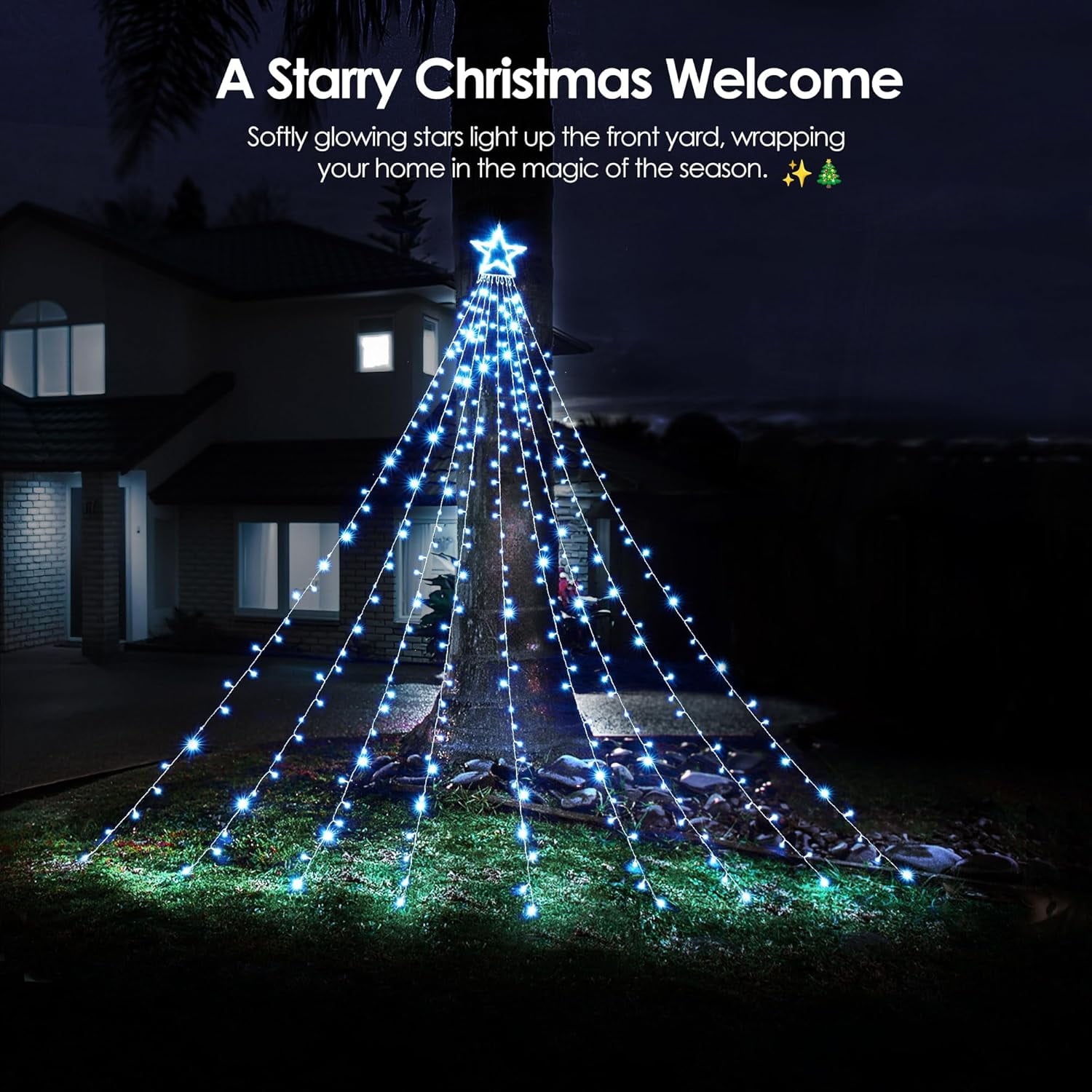 UGUCYUI-Outdoor Christmas Decorations with 12" Star Topper, 344 LED 11 ...