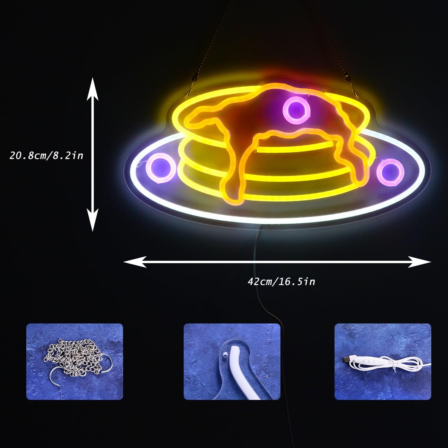 UGUCYUI-Pancake LED Neon Sign Breakfast Neon Light for Kitchen ...