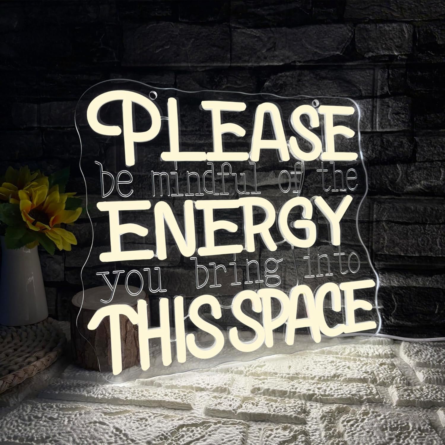 UGUCYUI-Please Be Mindful Of The Energy You Bring Into This Space Neon ...