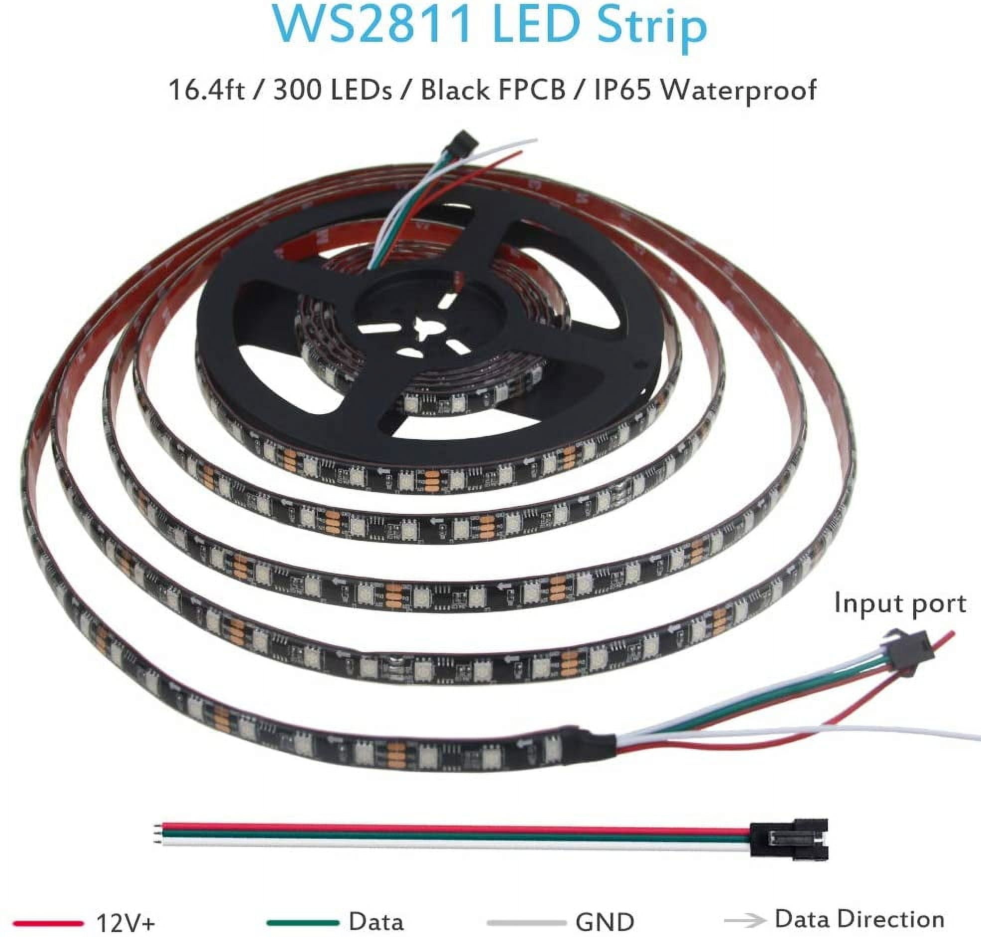 UGUCYUI-RGB Addressable LED Strip WS2811 12V LED Strip Lights 16.4ft ...
