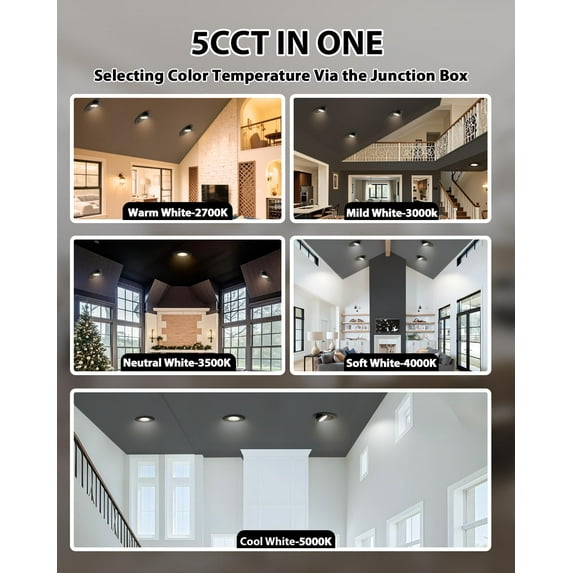 UGUCYUI-Recessed Lighting 6 inch, 360°+90° Adjustable Directional 6 ...