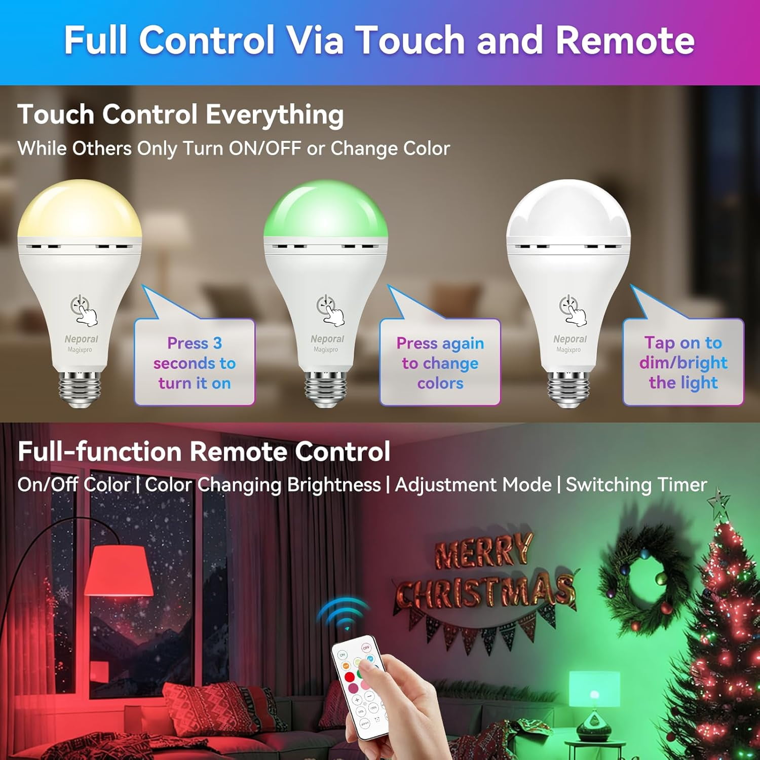 UGUCYUI-Rechargeable Light Bulbs, Back Up Battery Light Bulbs, 15W 80W ...