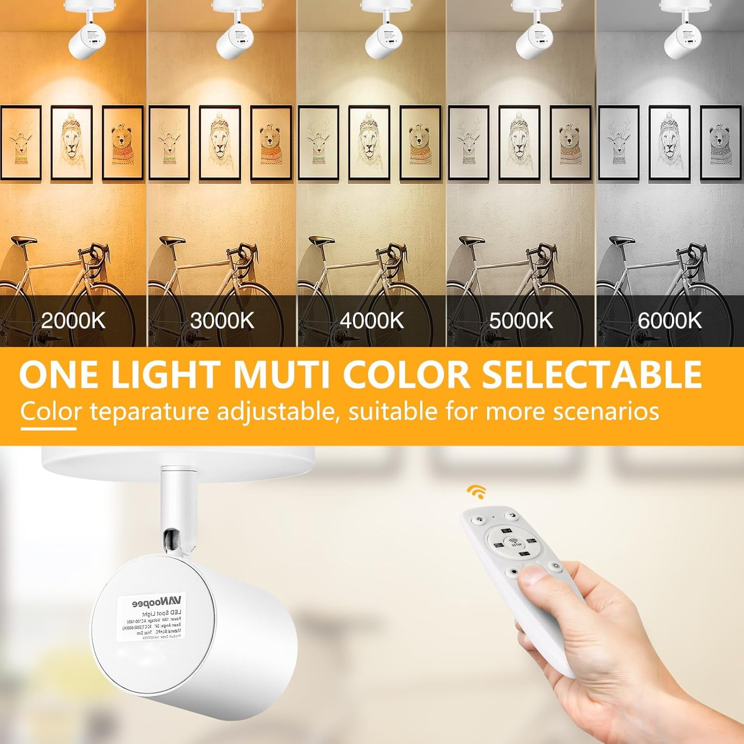 UGUCYUI-Remote Control Ceiling Spotlight Flush Mount Adjustable ...