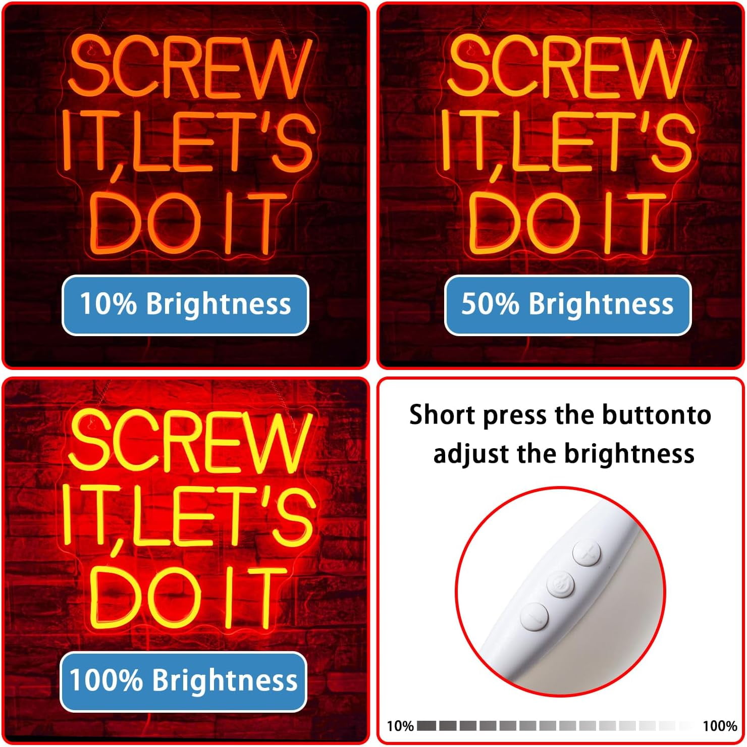 UGUCYUI-Screw It Lets Do It LED Neon Signs for Wall Decor with Dimmable ...
