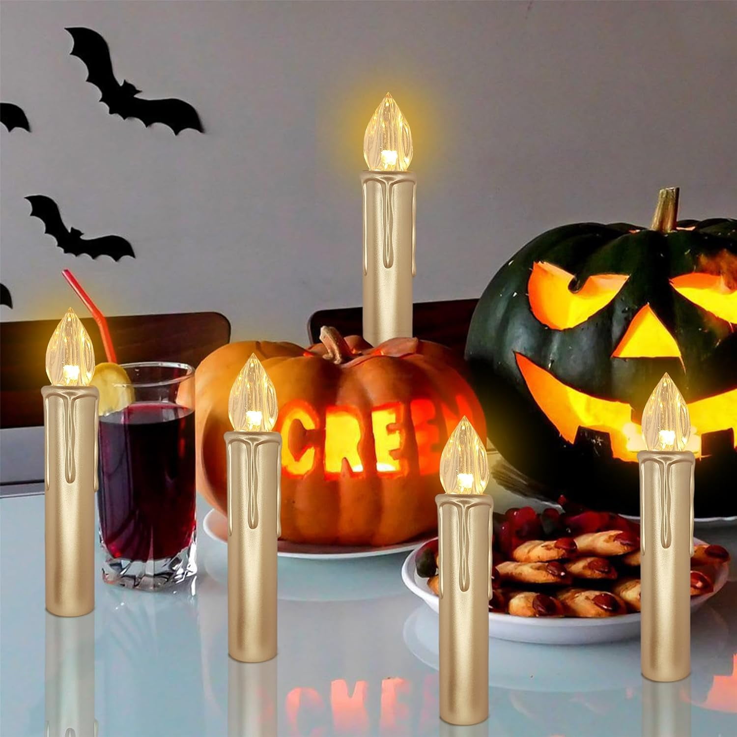 UGUCYUI-Short Candlesticks LED Taper Candle,4inches Remote Candle ...