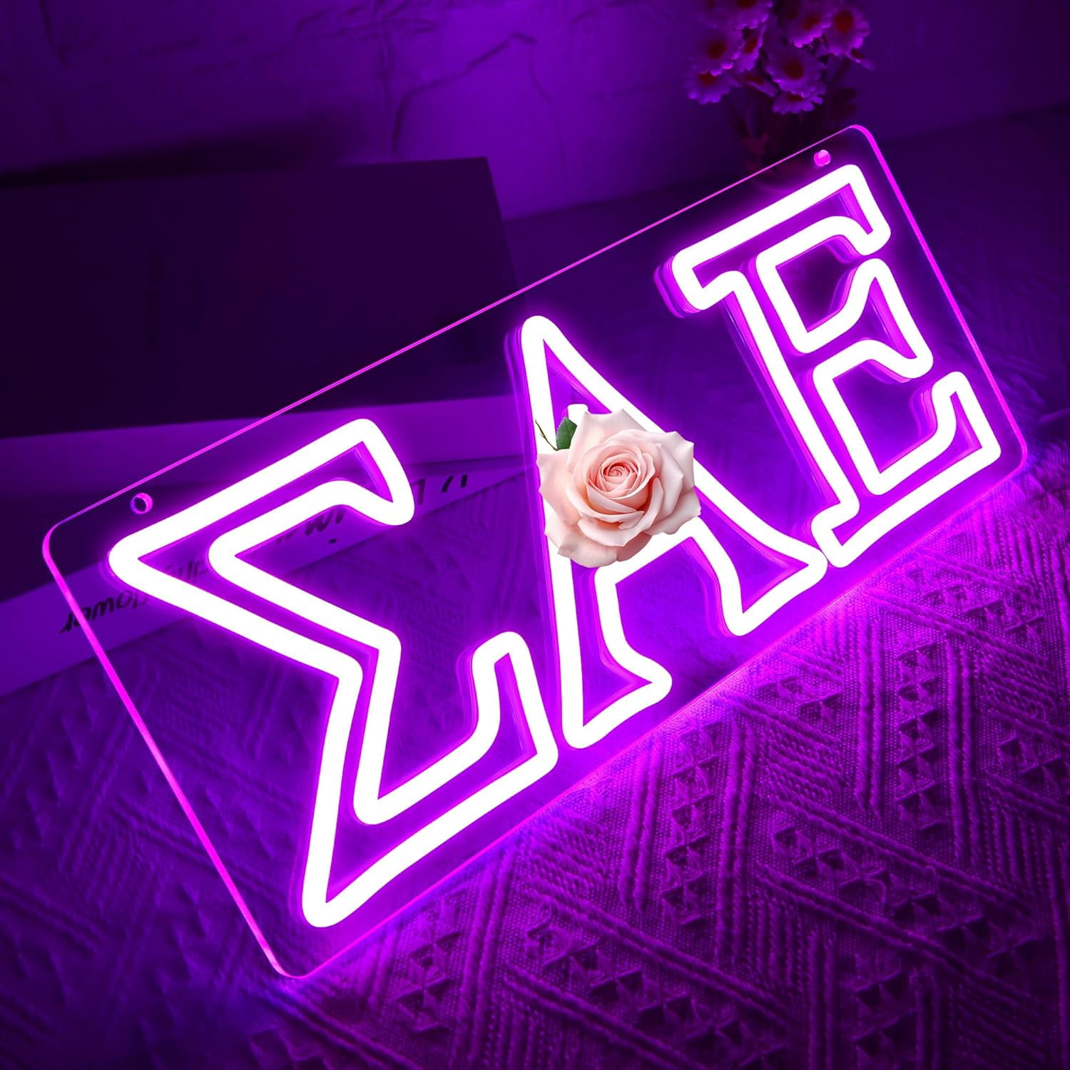 UGUCYUI-Sigma Alpha Fraternity Neon Sign for Wall Decor Dimmable Purple ...