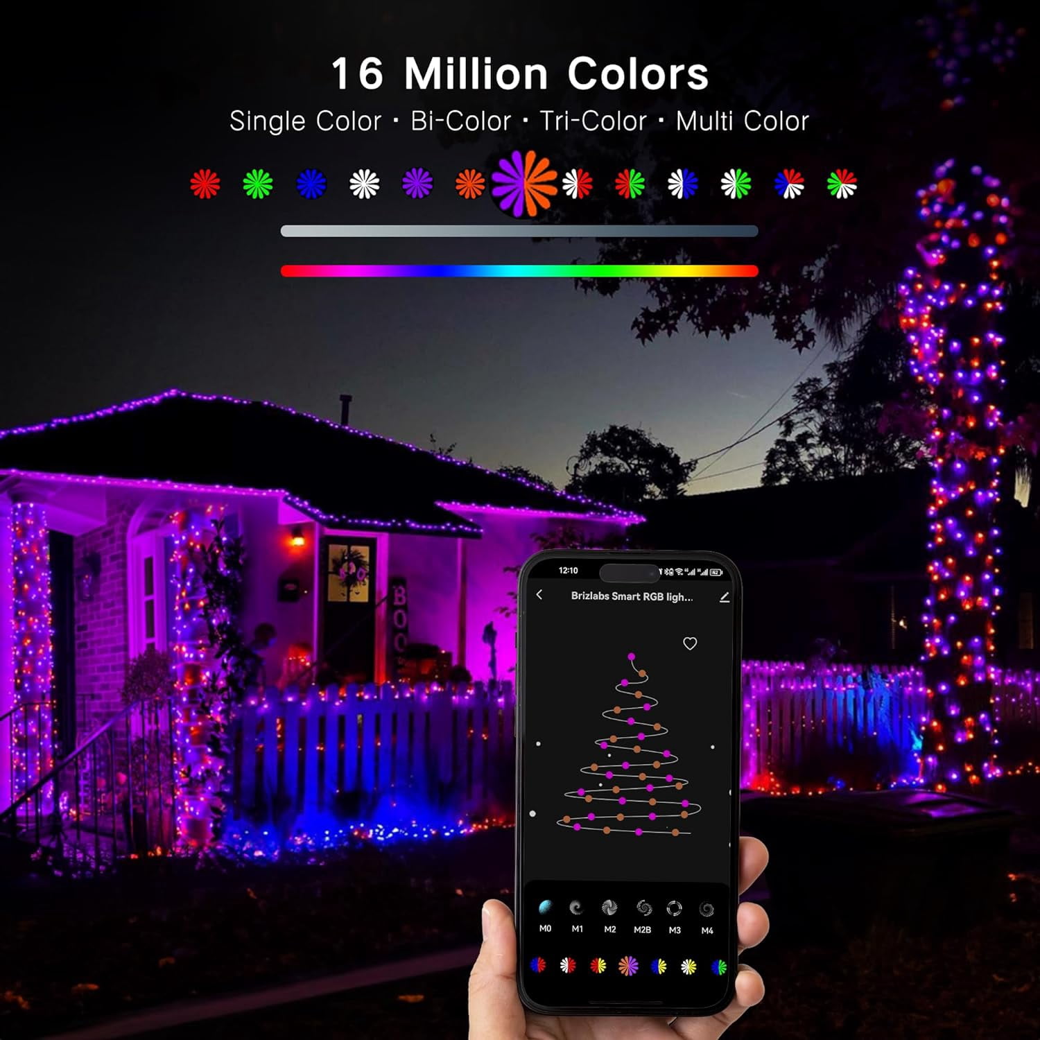 UGUCYUI-Smart Christmas Lights, 66ft 200 LED Color Changing Mini Lights ...