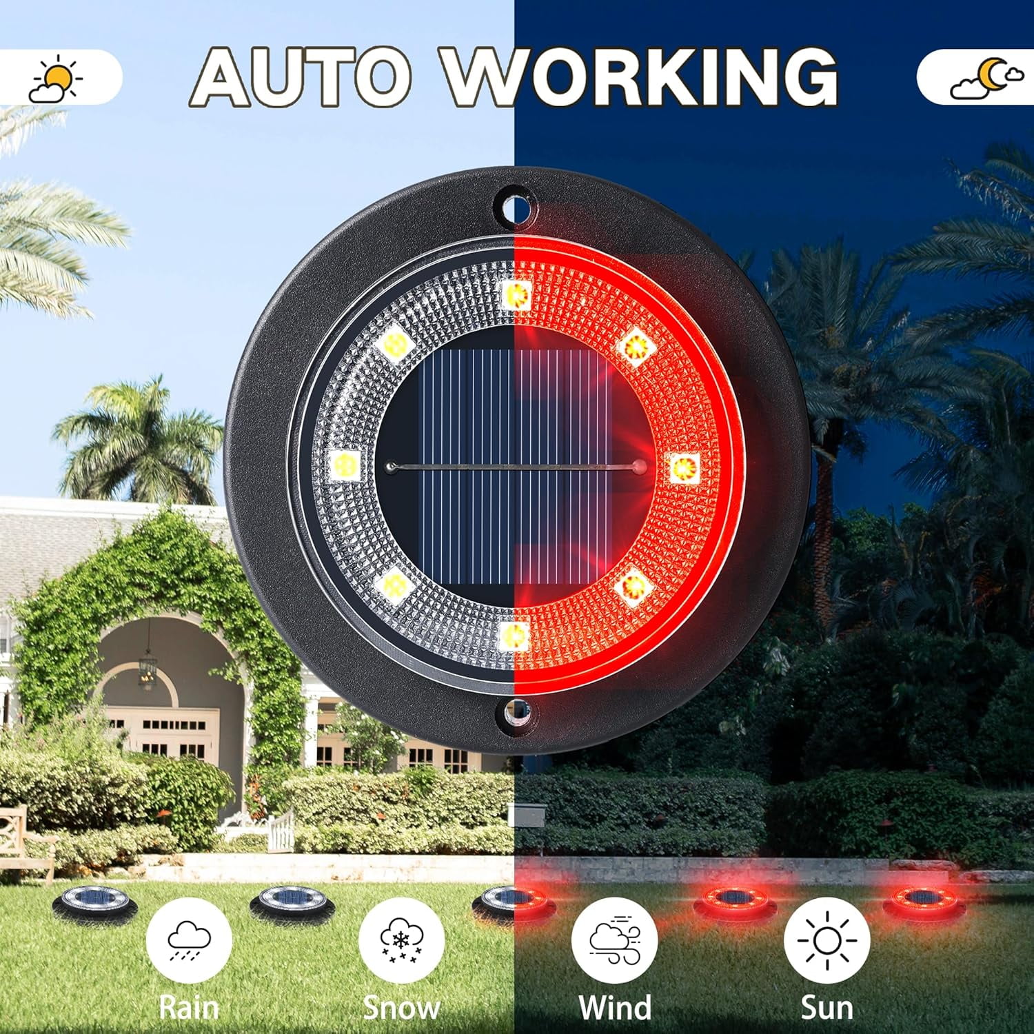 UGUCYUI-Solar Ground Lights - Solar Powered Lights Outdoor Solar Disk ...
