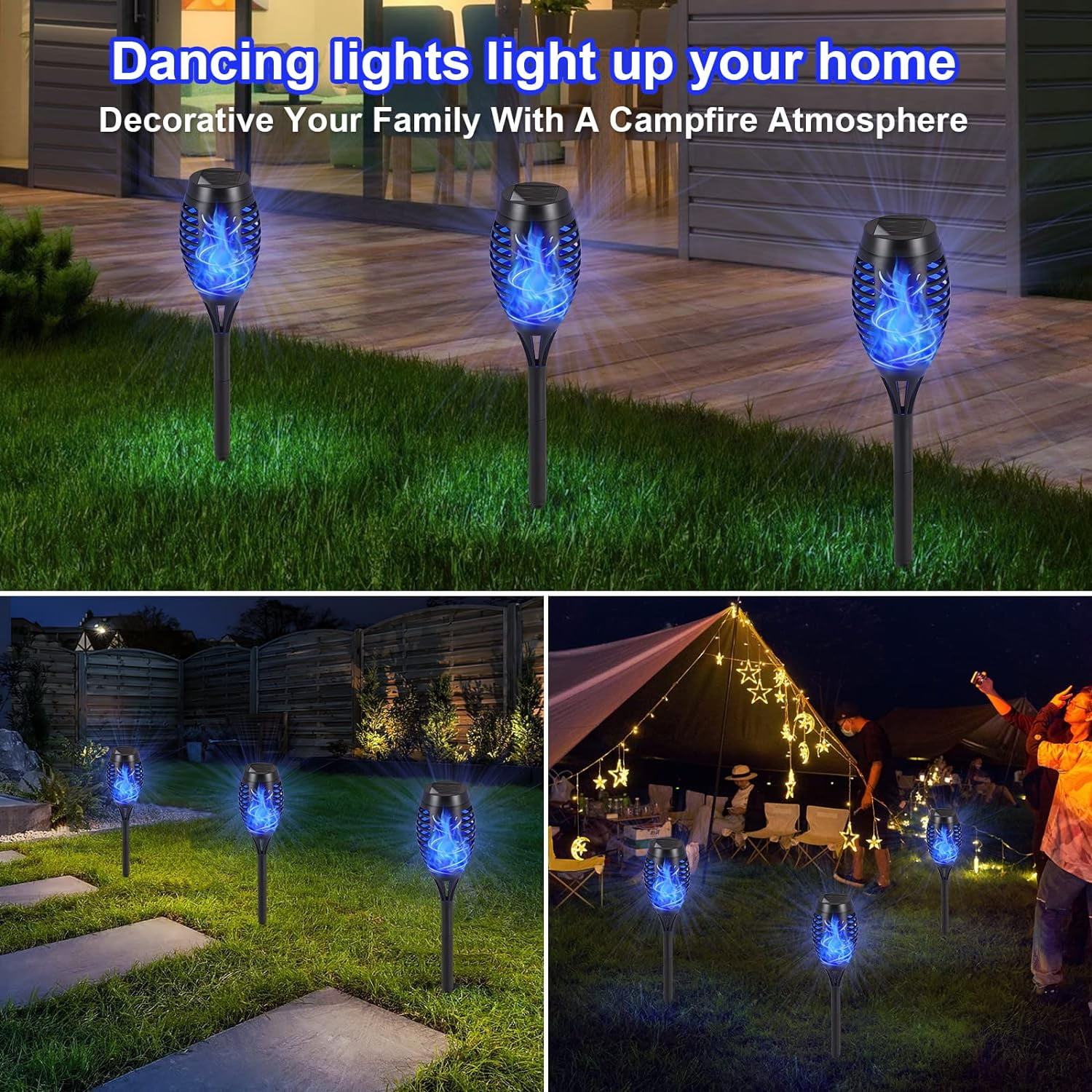 UGUCYUI-Solar Lights Outdoor, 12Pack Solar Torch Light with Flickering ...