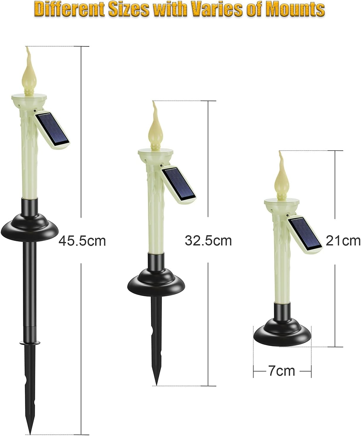 UGUCYUI-Solar Taper Candles with Holders, 4 Packs Waterproof ...