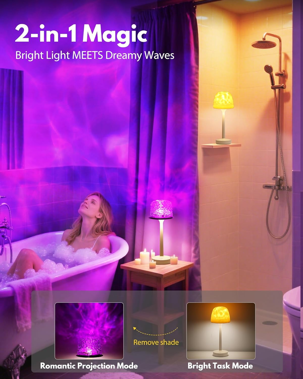 UGUCYUI-Spa-Like Shower Lamp - Waterproof Bathroom Lamp with 16 Color ...