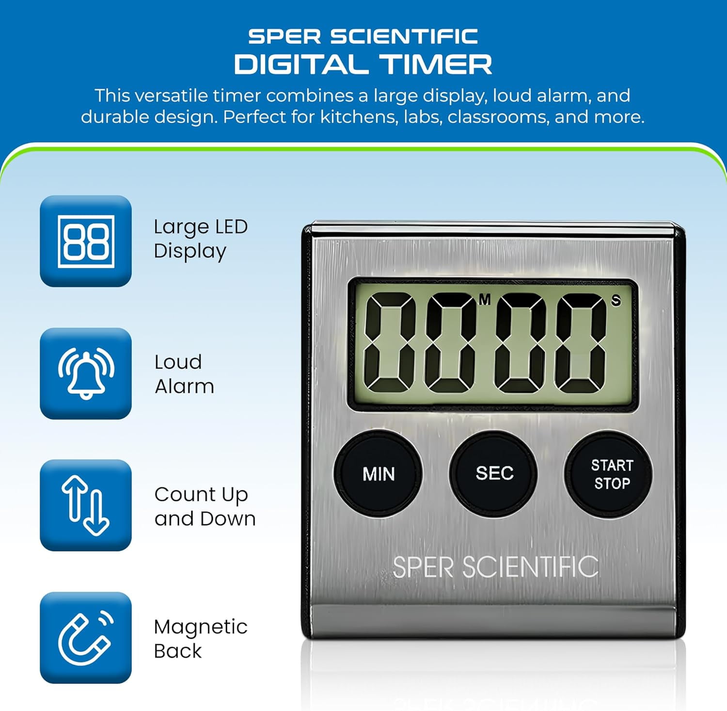 UGUCYUI-Stainless Steel Digital Lab + Kitchen Timer 810028A \u2013 ...