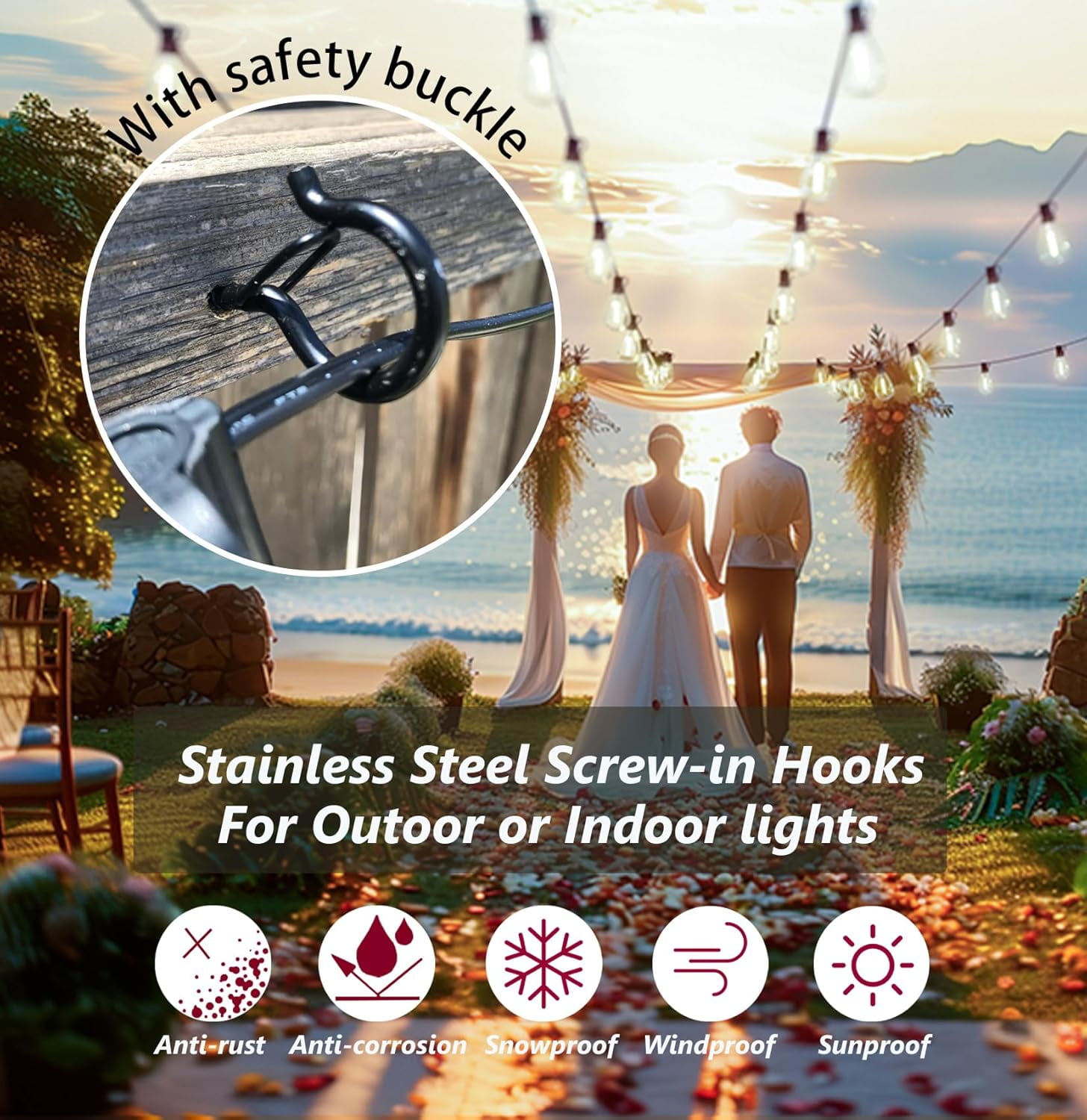 UGUCYUI-String Lights Screw Hooks for Hanging, Ceiling Hooks for ...