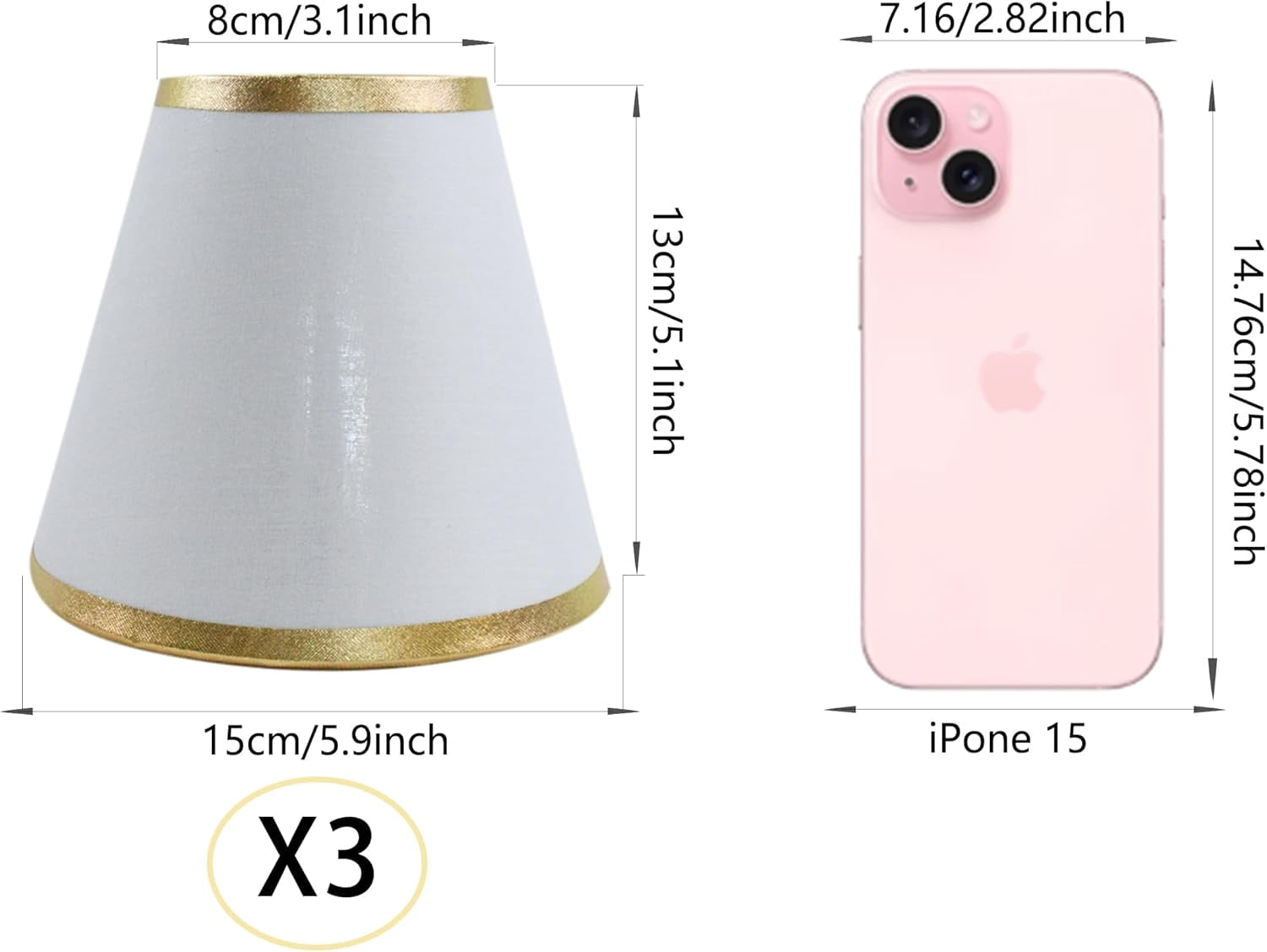 UGUCYUI-TaMTYH small lamp shade chandelier shades set of 3Fabric ...
