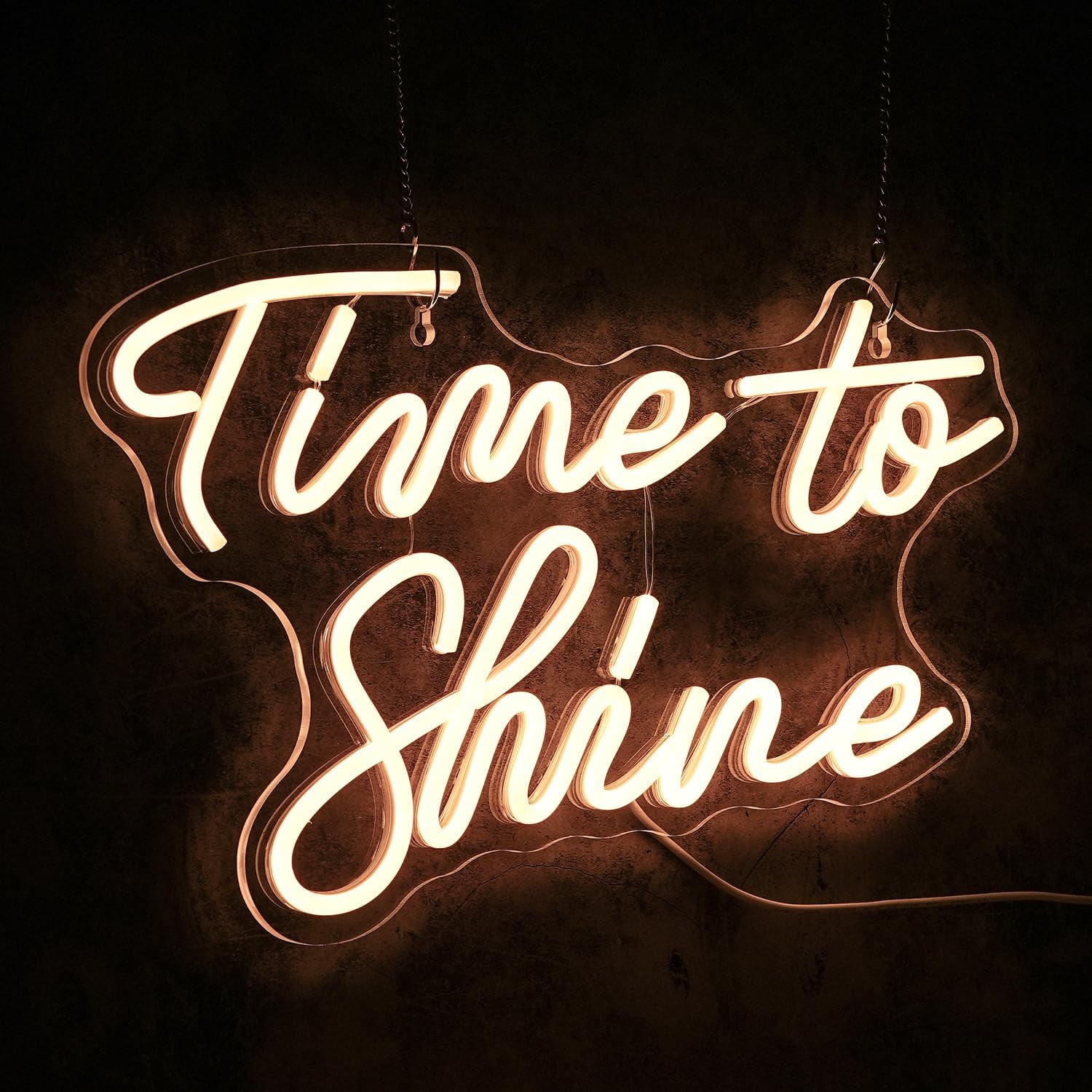 UGUCYUI-Time To Shine Neon Sign Warm White Led Sign Neon Lights for ...