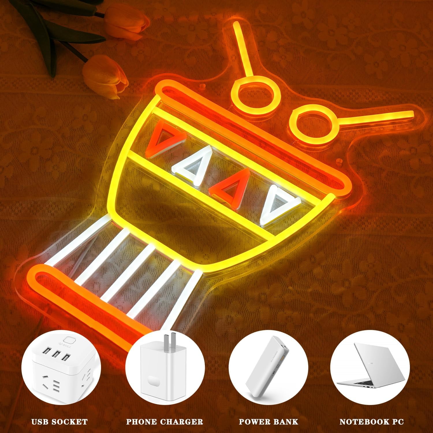 UGUCYUI-Tribe Drums Neon Sign for Wall Decor Music Neon Light Durm Kit ...