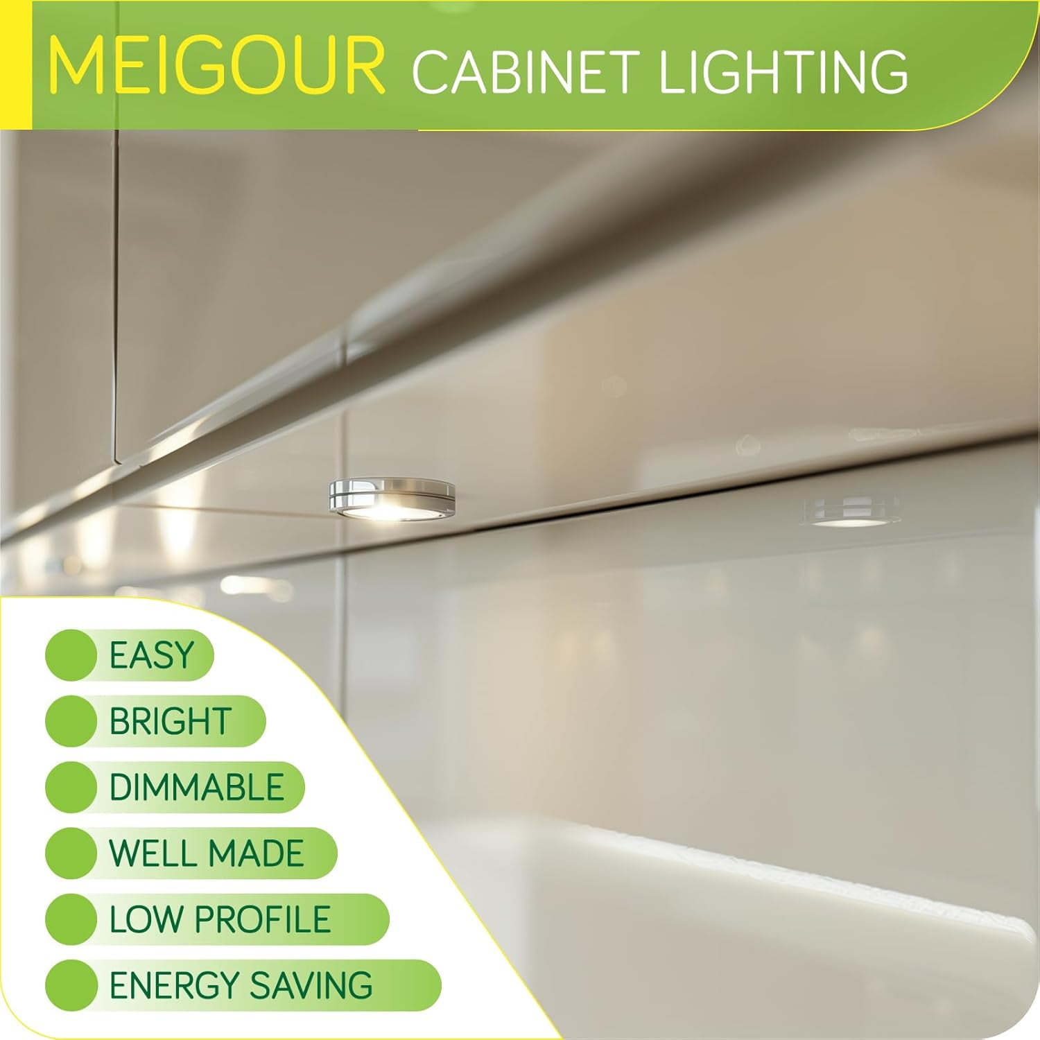 UGUCYUI-Under Cabinet Light 2.5 inch, Single LED Puck Light for Kitchen ...