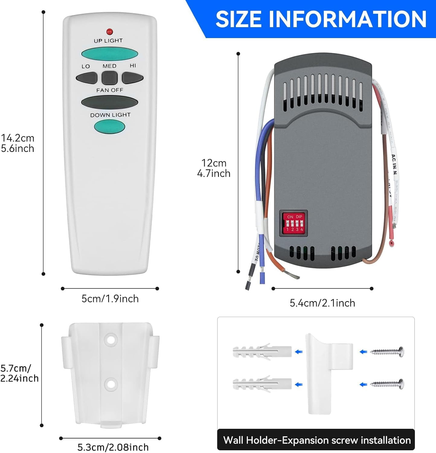 UGUCYUI-Universal Ceiling Fan Remote Control Kit with Up Down Light ...