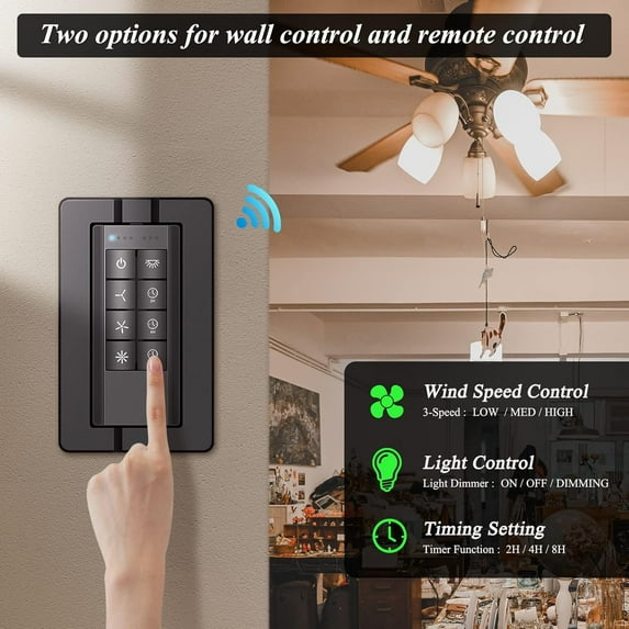 UGUCYUI-Universal Smart Ceiling Fan Remote Control and Dimmer Light ...