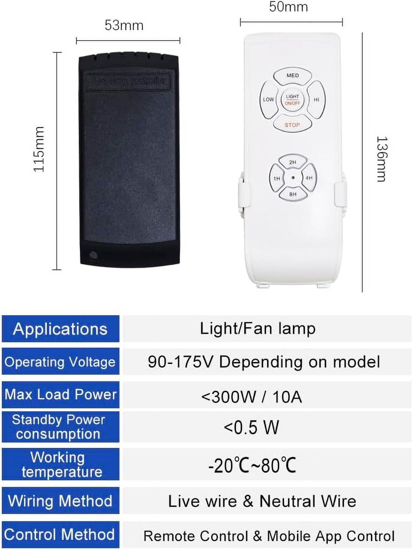 UGUCYUI-Upgrade Universal WIFI Ceiling Fan light Remote Control Kit ...
