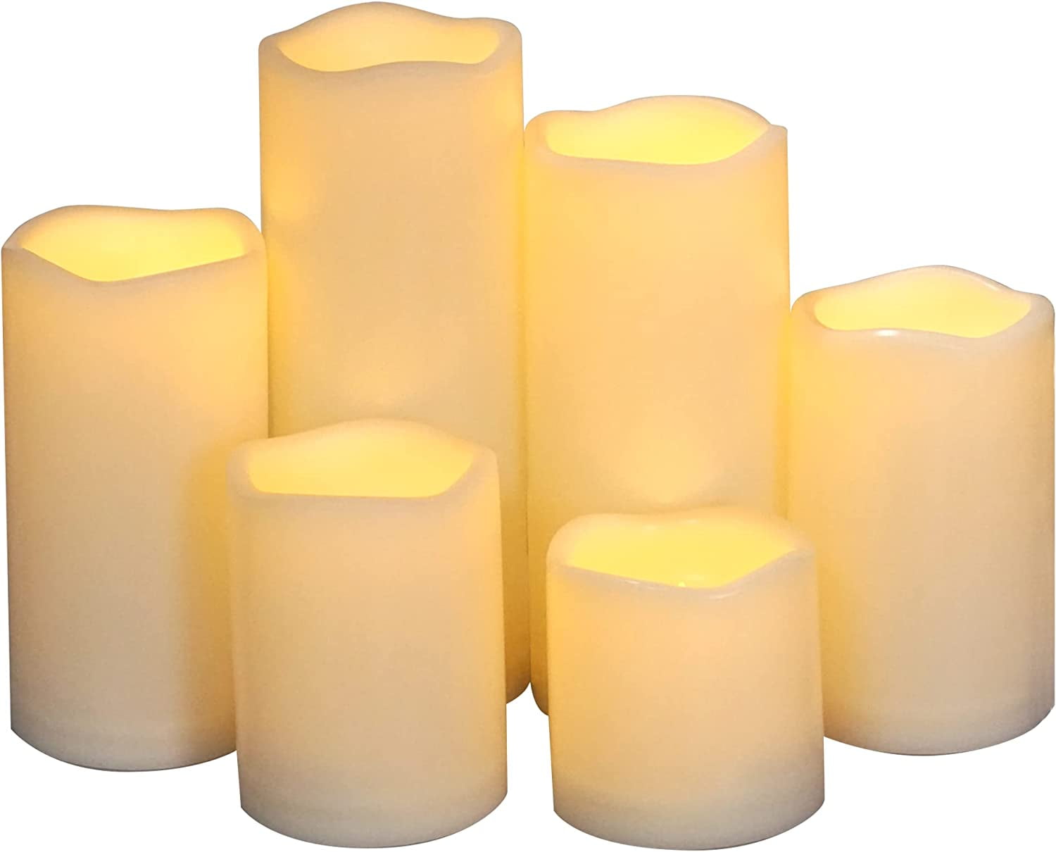 UGUCYUI-Waterproof Outdoor Battery Operated Flameless Pillar Candles ...