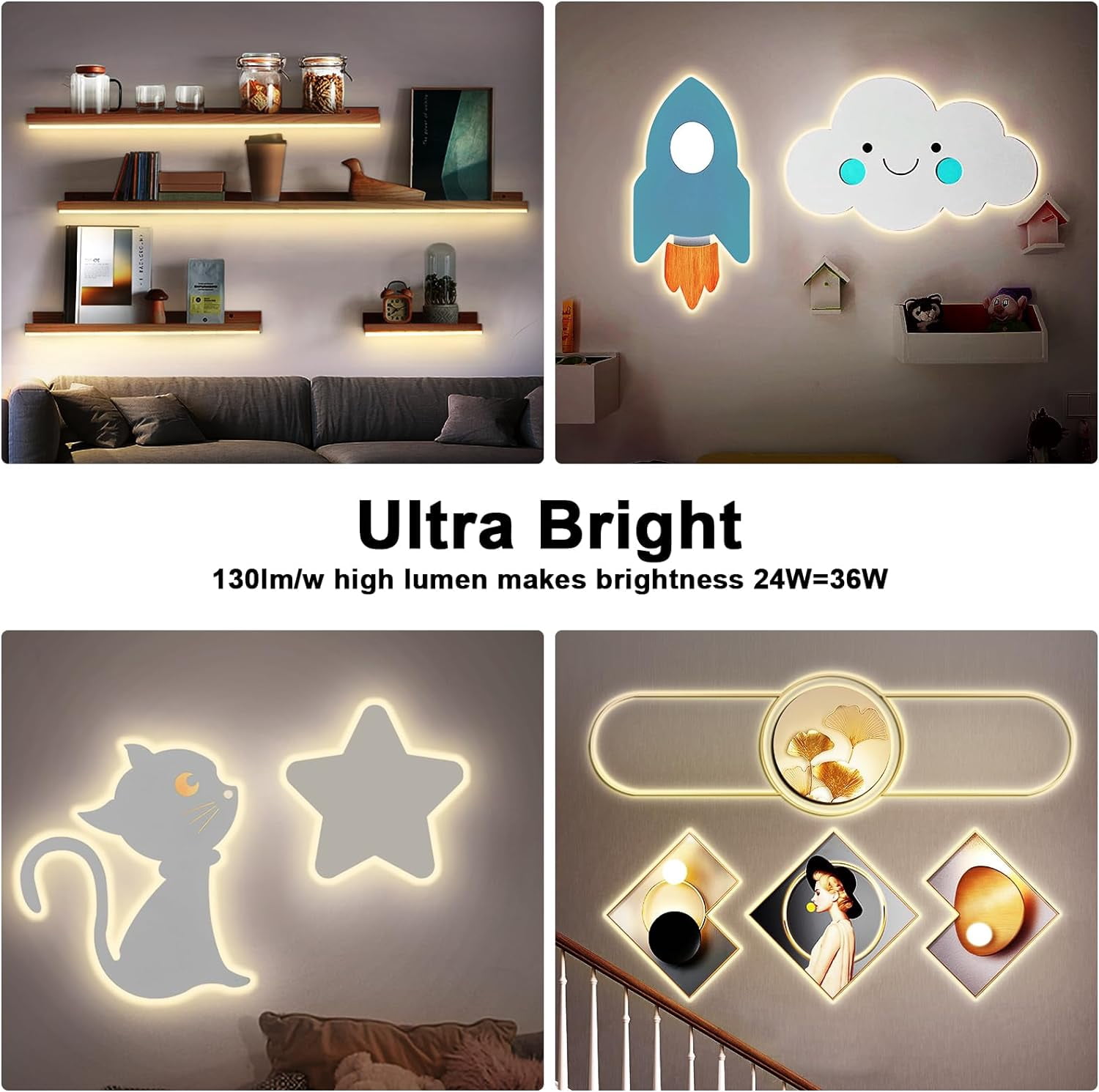 UGUCYUI-White COB Led Strip Lights Max with RF Remote, 16.4ft 3000K ...