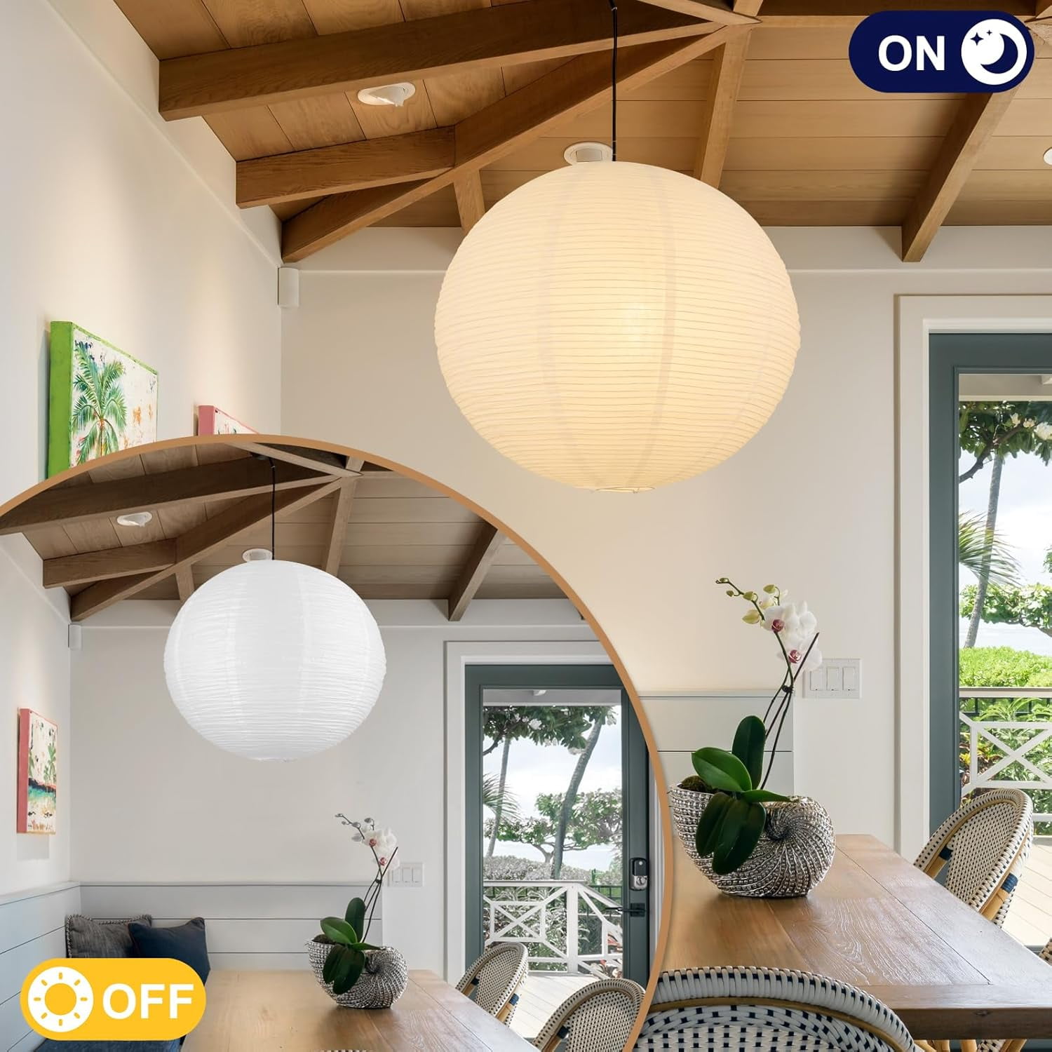 UGUCYUI-White Paper Lamp Shade, 20''x20'' Large Chinses Paper Lantern ...