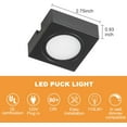 UGUCYUI-Wired LED Puck Lights Square 2.68" Wide 3000K, 120V Plug-in or Hardwired Installation ...