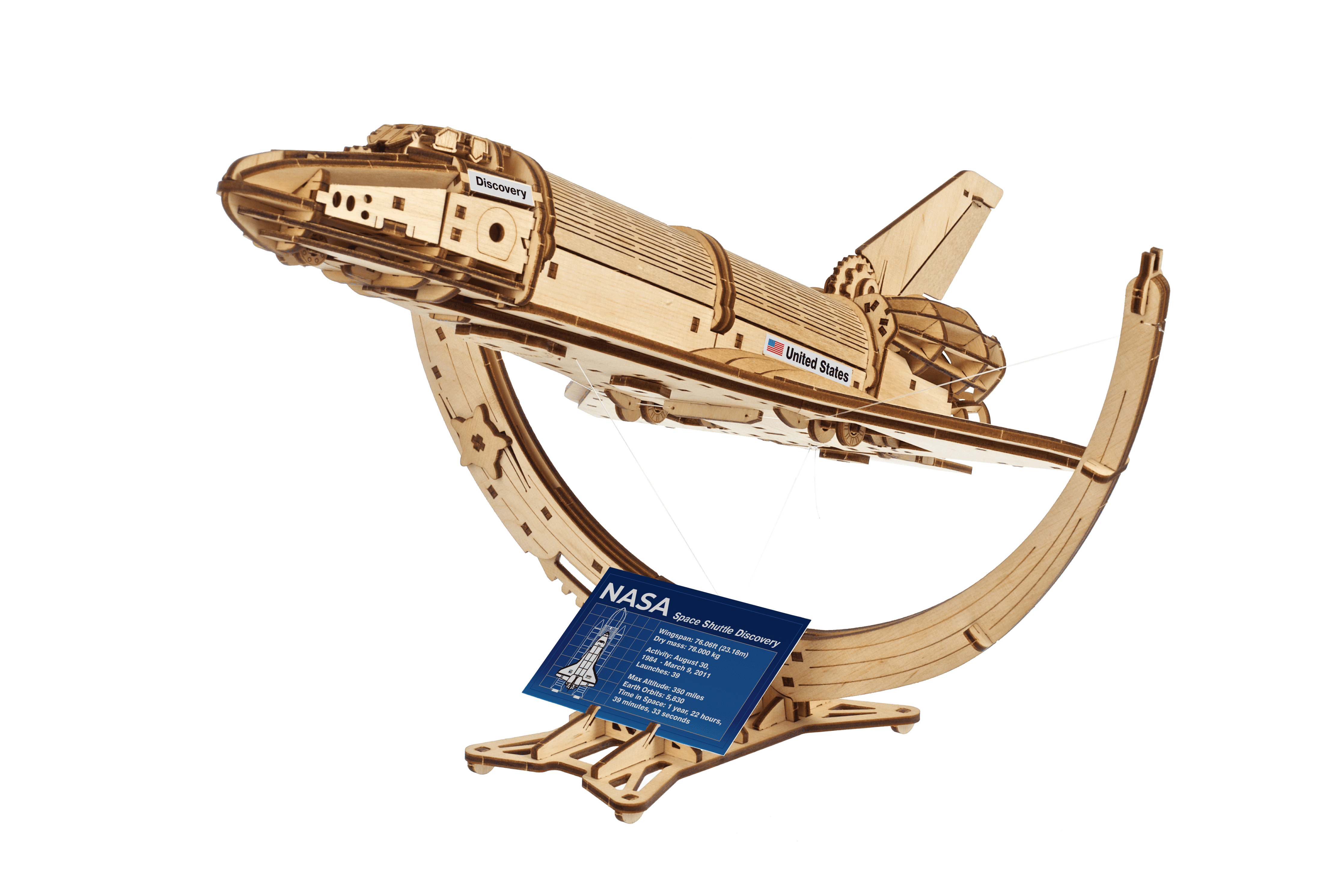 UGears NASA Space Shuttle Discovery -Wooden 3D Puzzles - DIY - Walmart.com