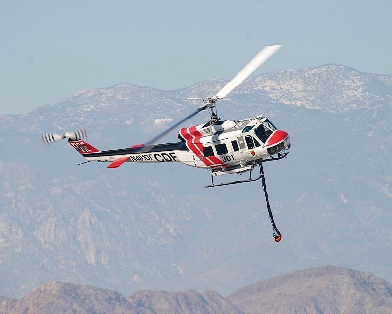 UH-1 Huey Hemet-Ryan Firefighter Helicopter - 24x36 Inch Laminated ...
