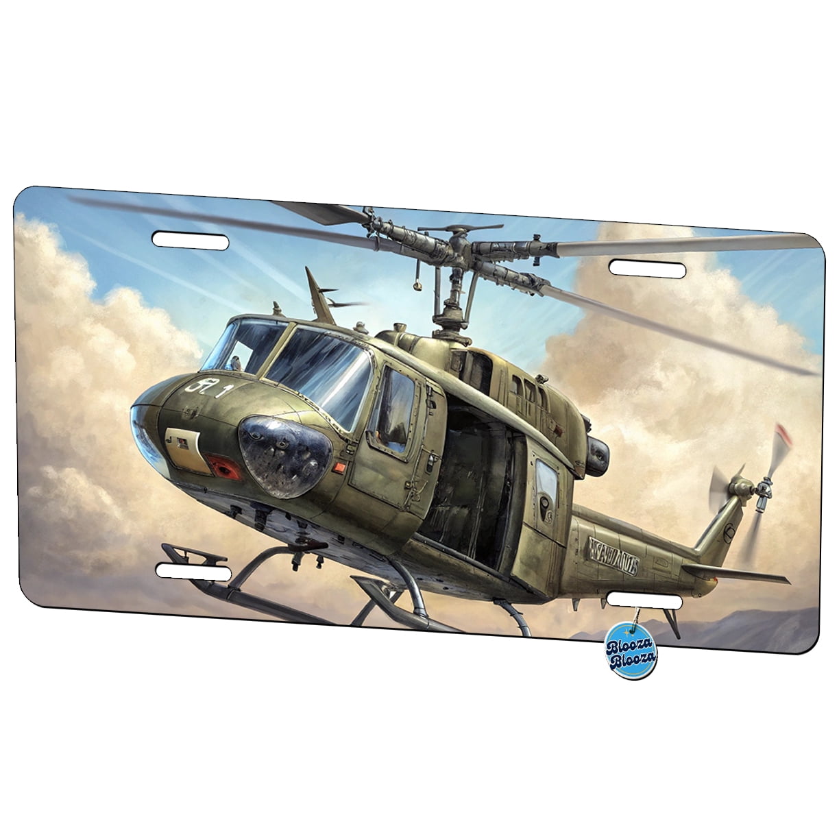 UH-1 Iroquois Huey Helicopter Vietnam War Era Metal Novelty License ...